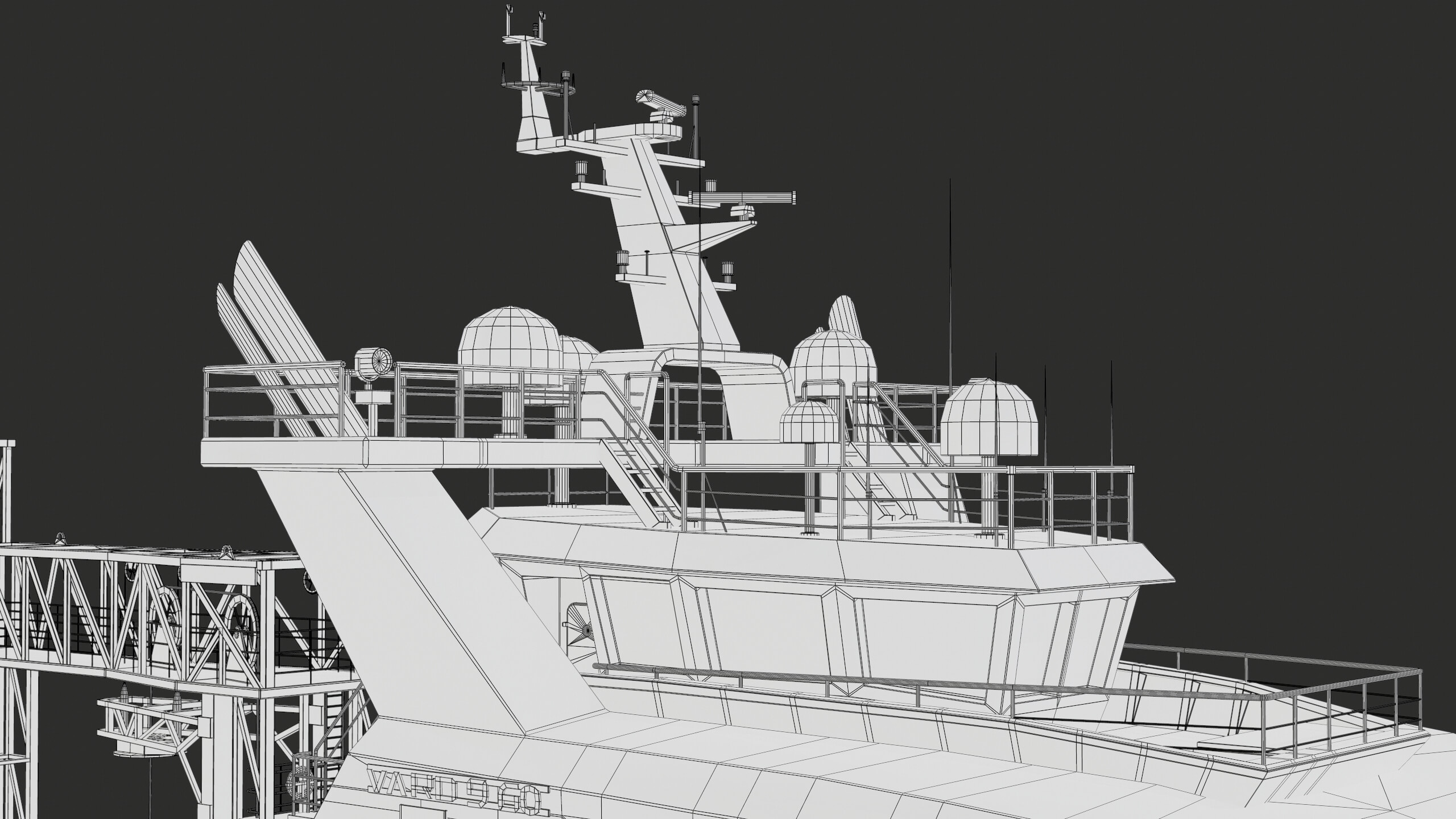 Multipurpose Vessel Usv Mothership Armada 7803 With Cranes - 3D Model by Locus Models