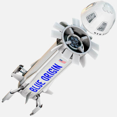 New Shepard Reusable Spacecraft - Blue Origin Spaceship PBR 3D Model by ...