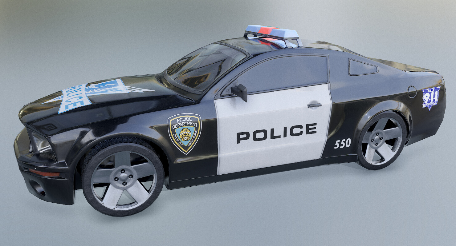 Police Car Game Ready PBR - 3D Model by Locus Models