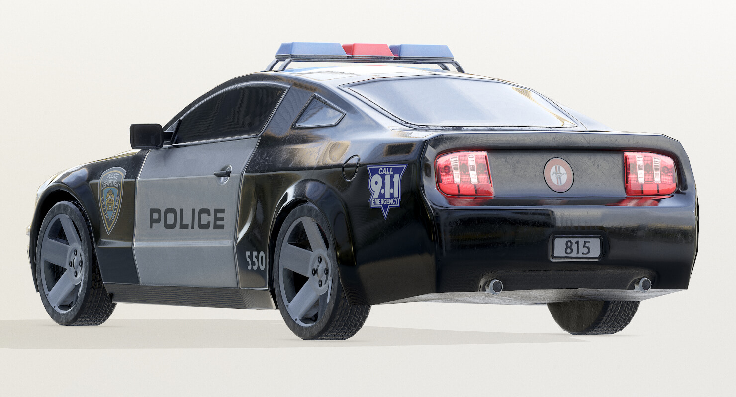 Police Car Game Ready PBR - 3D Model by Locus Models