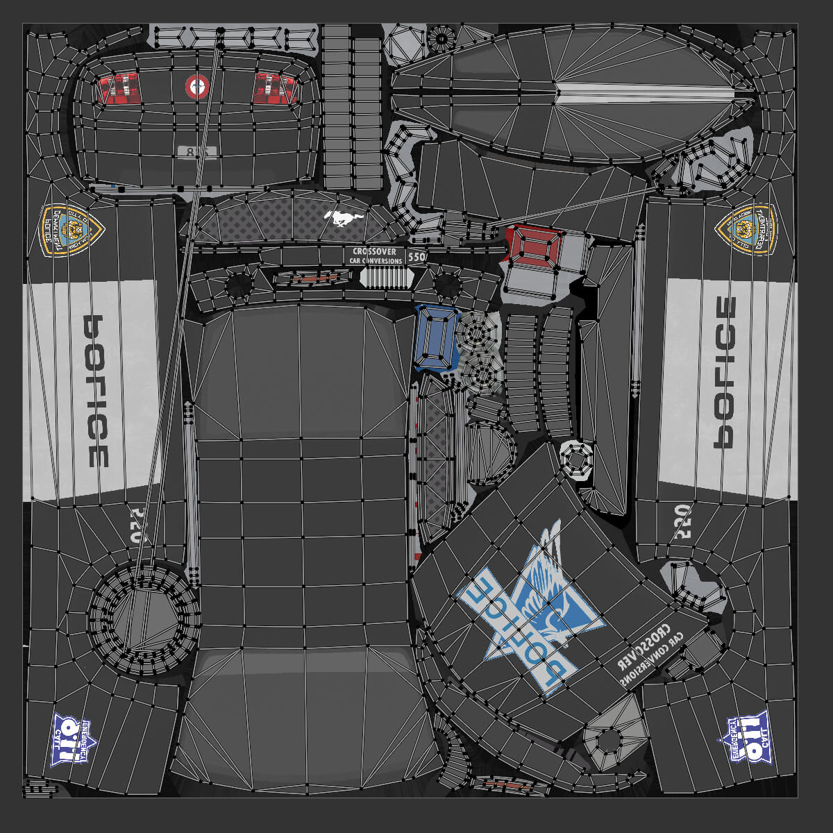 Police Car Game Ready PBR - 3D Model by Locus Models