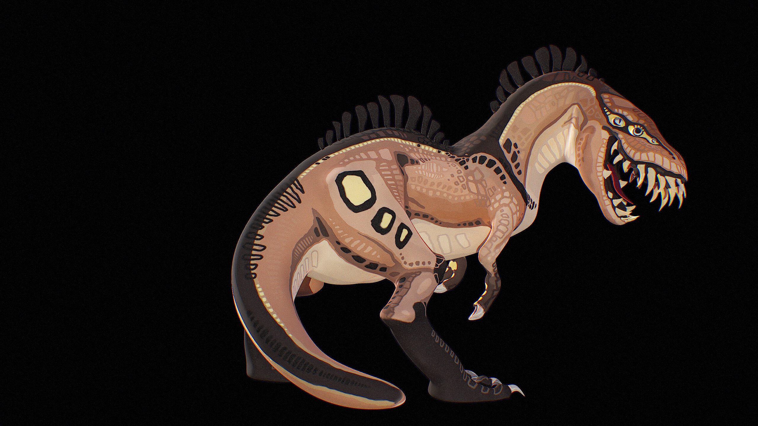 Rigged Alien Dinosaur Cartoon Game Ready - 3D Model by Locus Models