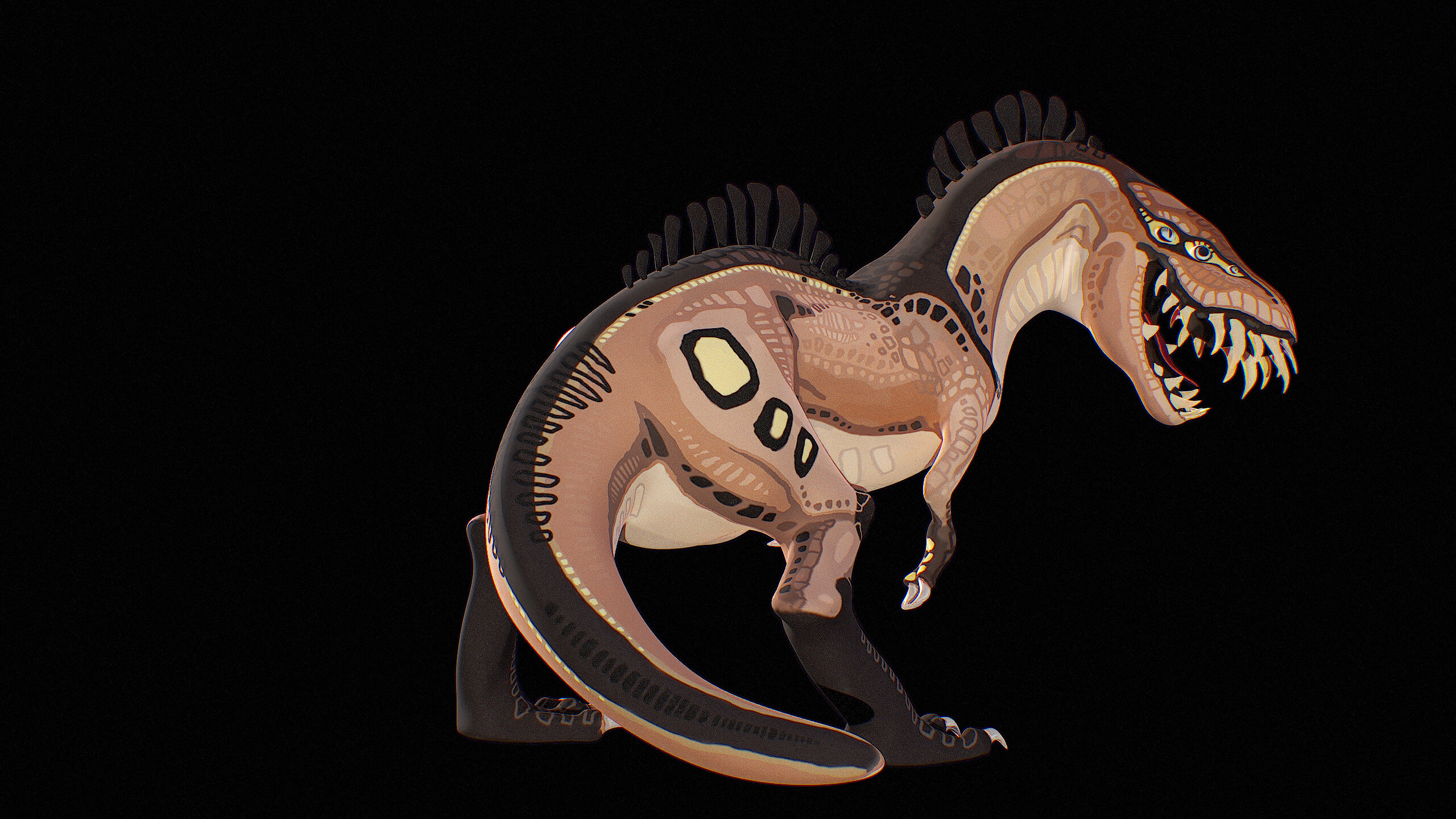 Rigged Alien Dinosaur Cartoon Game Ready - 3D Model by Locus Models