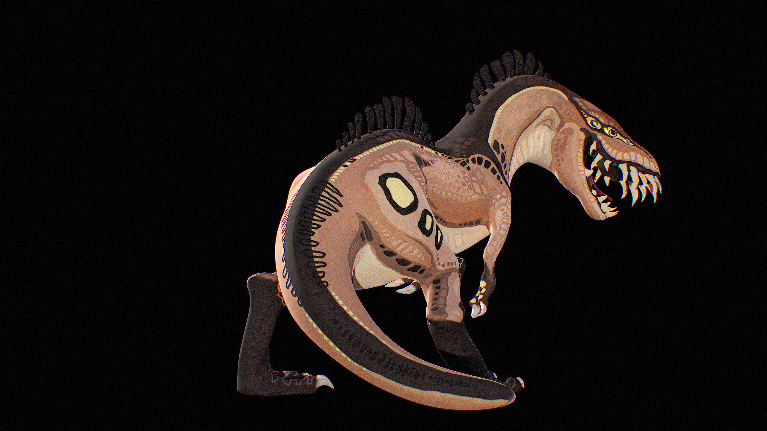 Rigged Alien Dinosaur Cartoon Game Ready - 3D Model by Locus Models