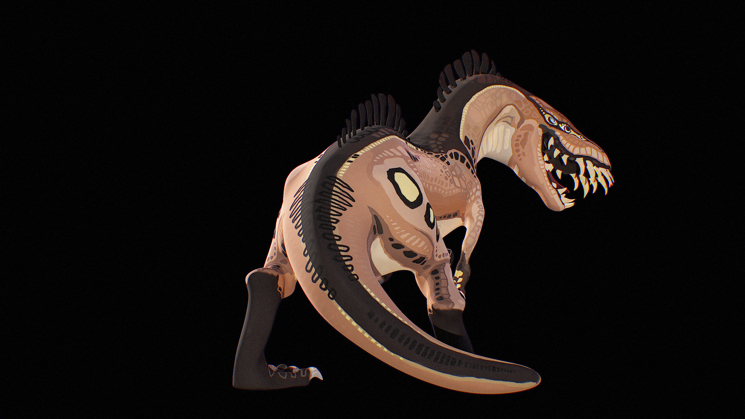 Rigged Alien Dinosaur Cartoon Game Ready - 3D Model by Locus Models