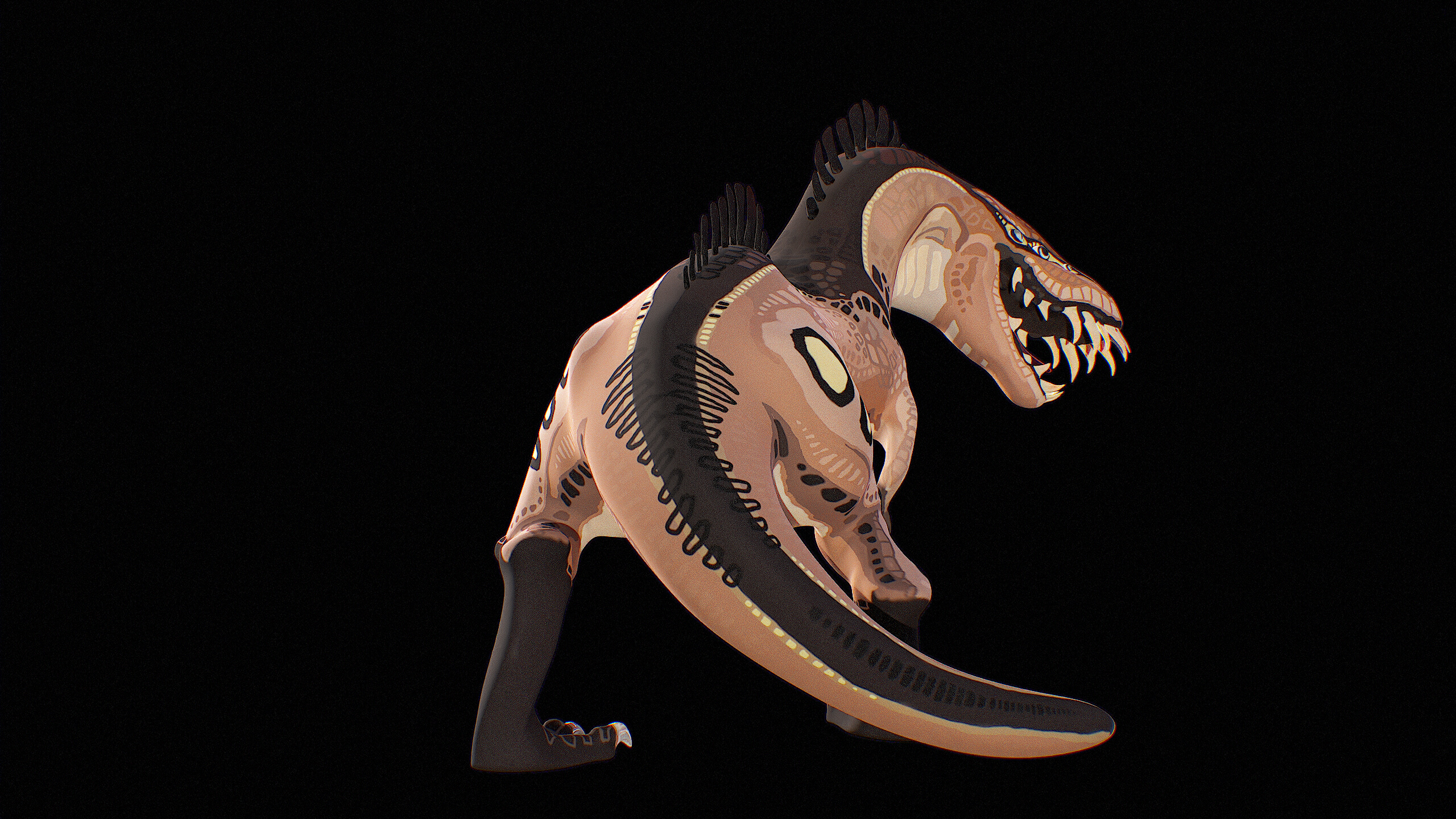 Rigged Alien Dinosaur Cartoon Game Ready - 3D Model by Locus Models
