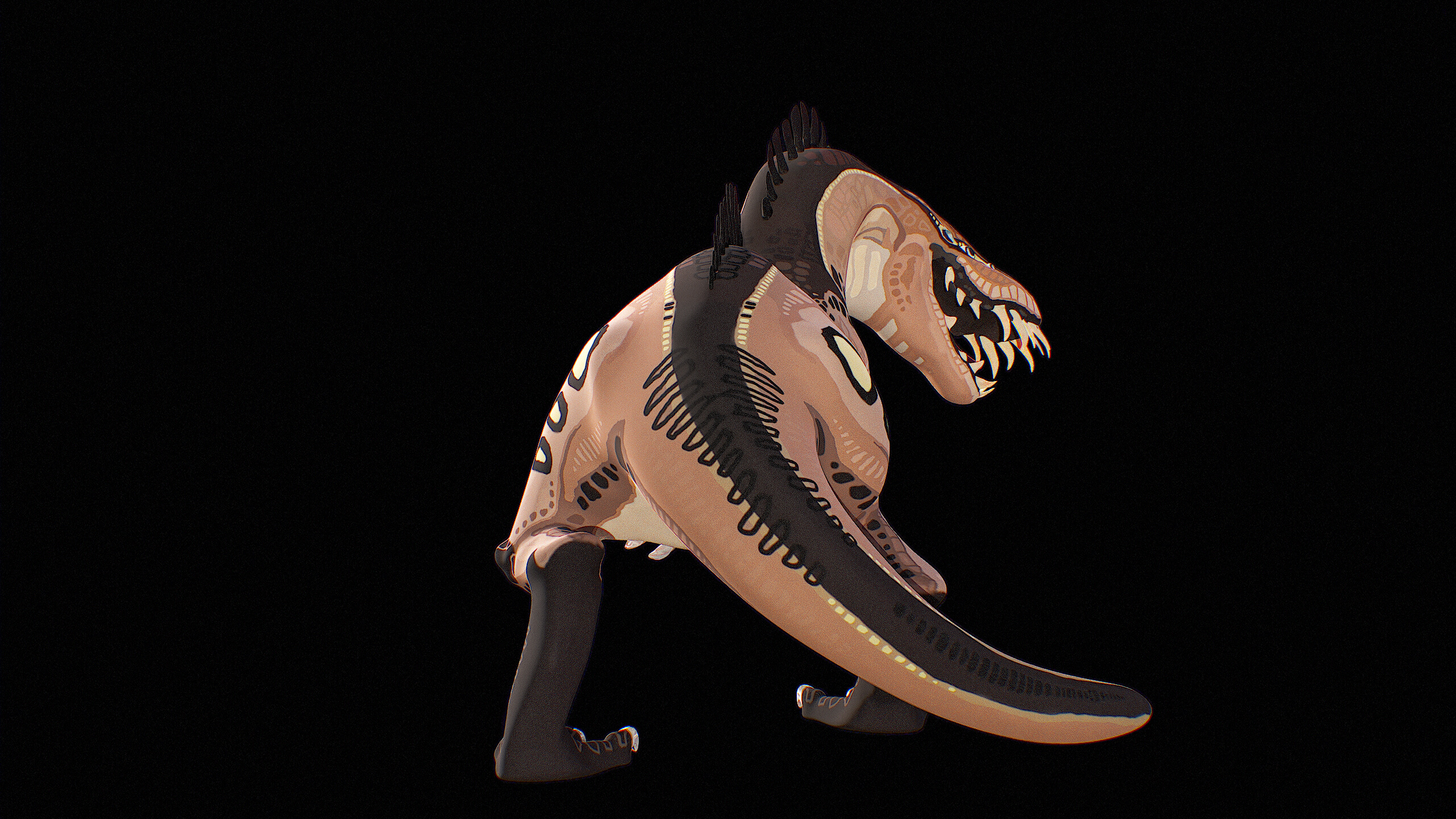Rigged Alien Dinosaur Cartoon Game Ready - 3D Model by Locus Models