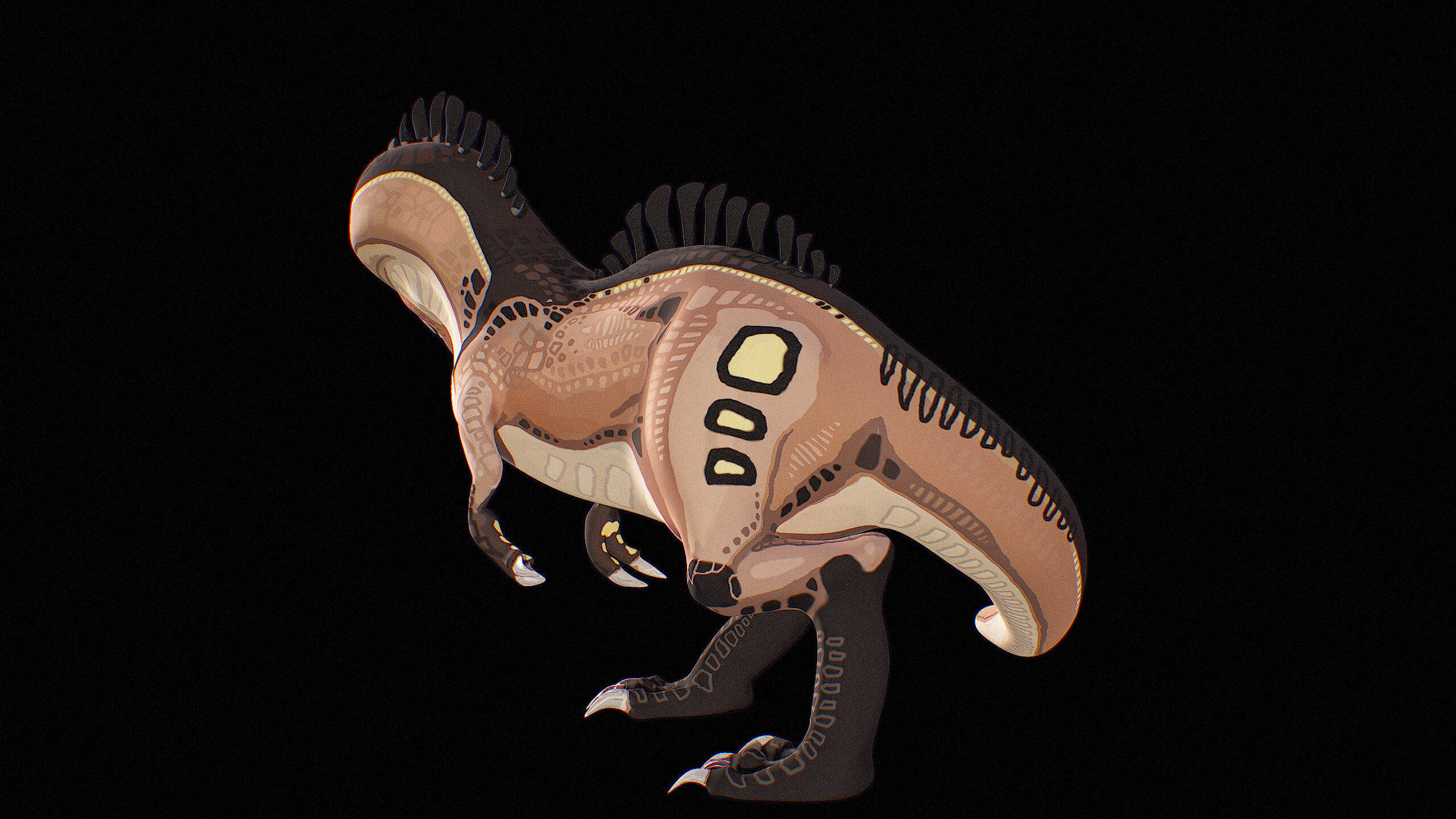 Rigged Alien Dinosaur Cartoon Game Ready - 3D Model by Locus Models