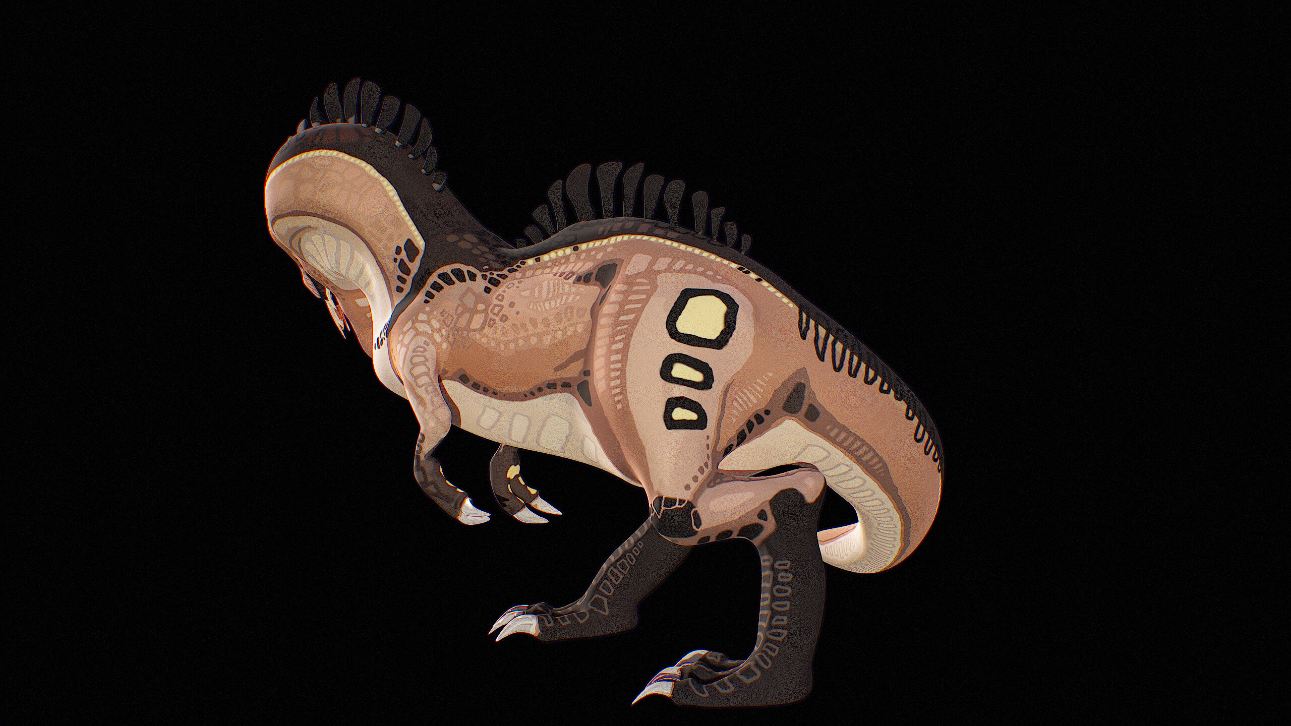 Rigged Alien Dinosaur Cartoon Game Ready - 3D Model by Locus Models