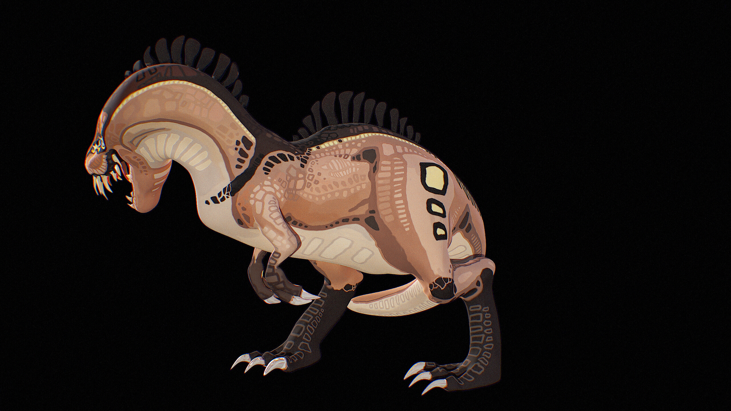 Rigged Alien Dinosaur Cartoon Game Ready - 3D Model by Locus Models