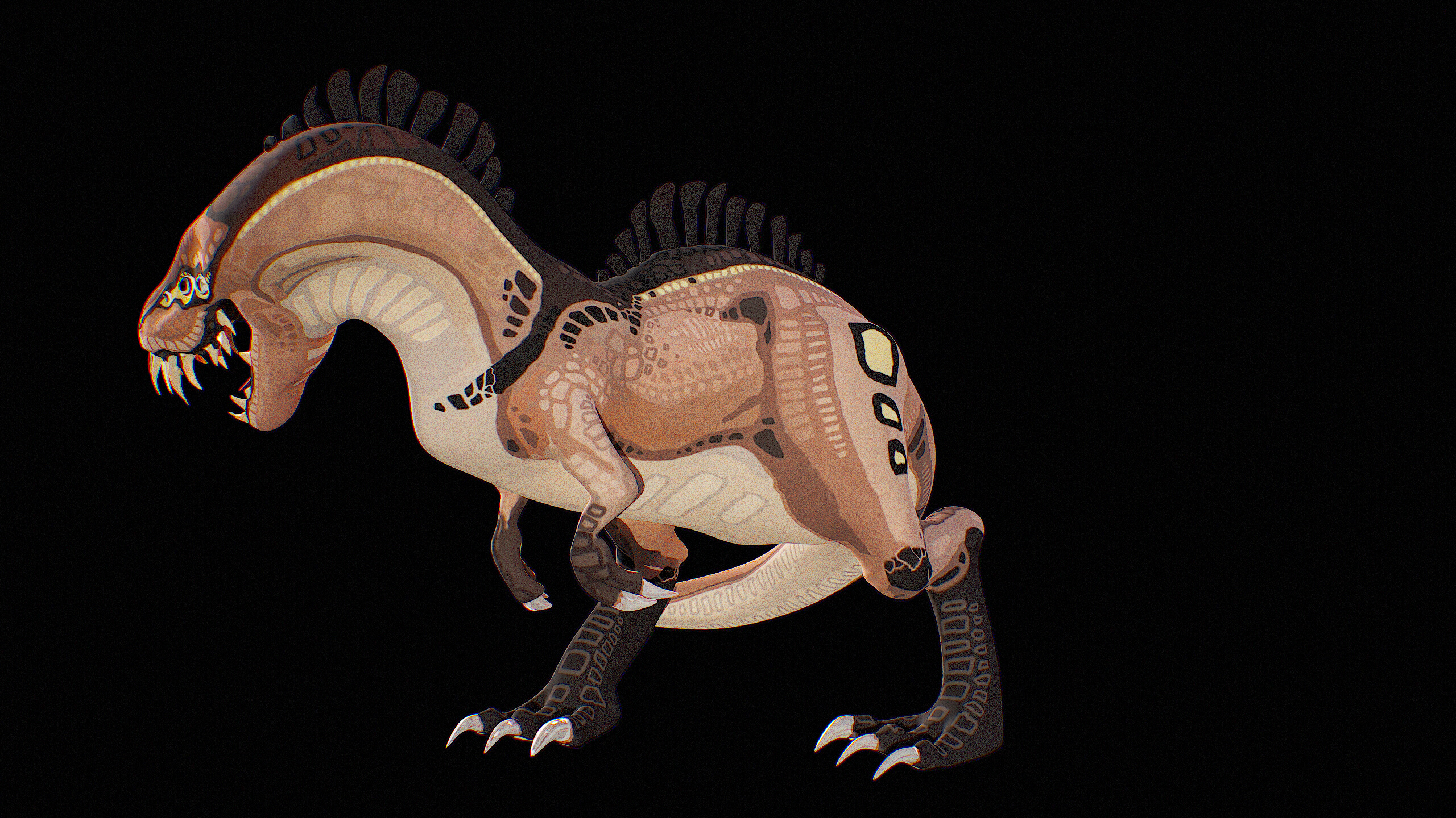 Rigged Alien Dinosaur Cartoon Game Ready - 3D Model by Locus Models