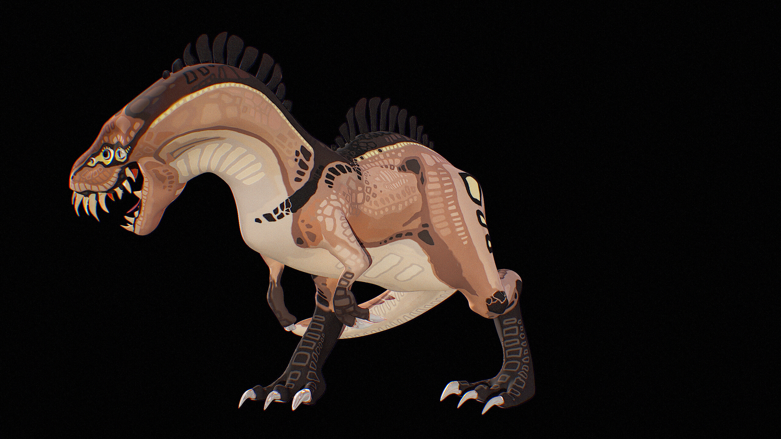 Rigged Alien Dinosaur Cartoon Game Ready - 3D Model by Locus Models