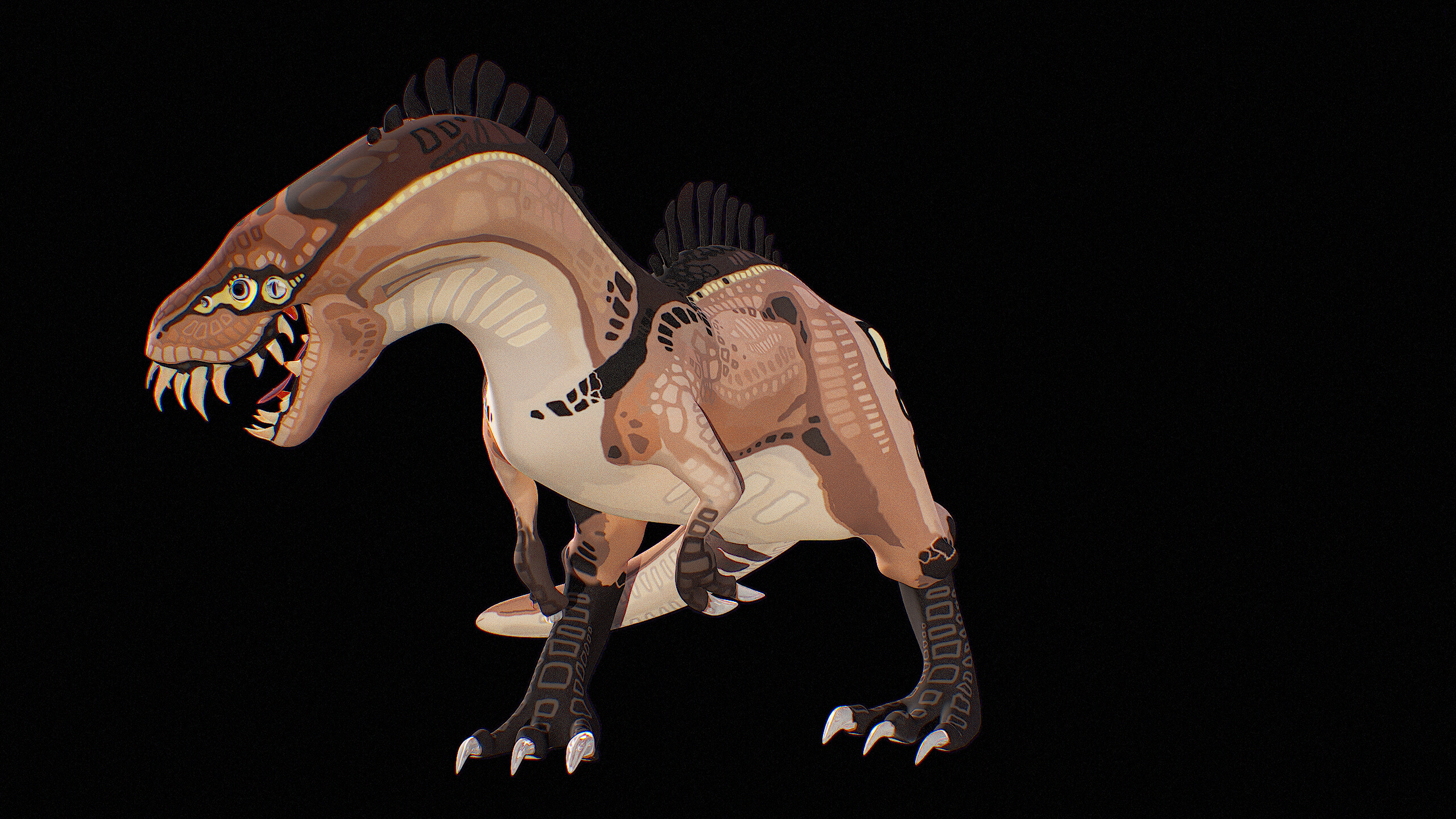 Rigged Alien Dinosaur Cartoon Game Ready - 3D Model by Locus Models