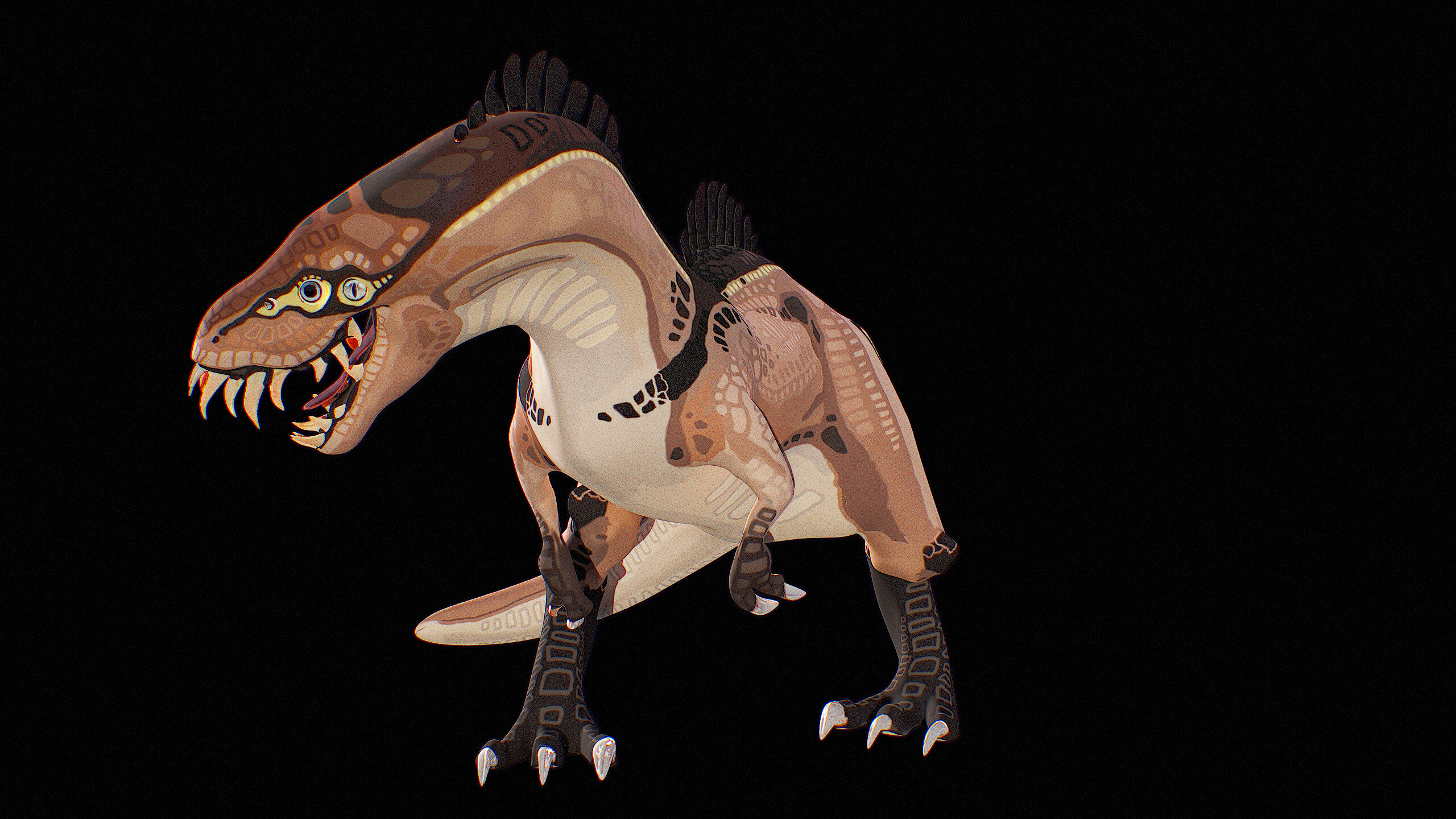 Rigged Alien Dinosaur Cartoon Game Ready - 3D Model by Locus Models