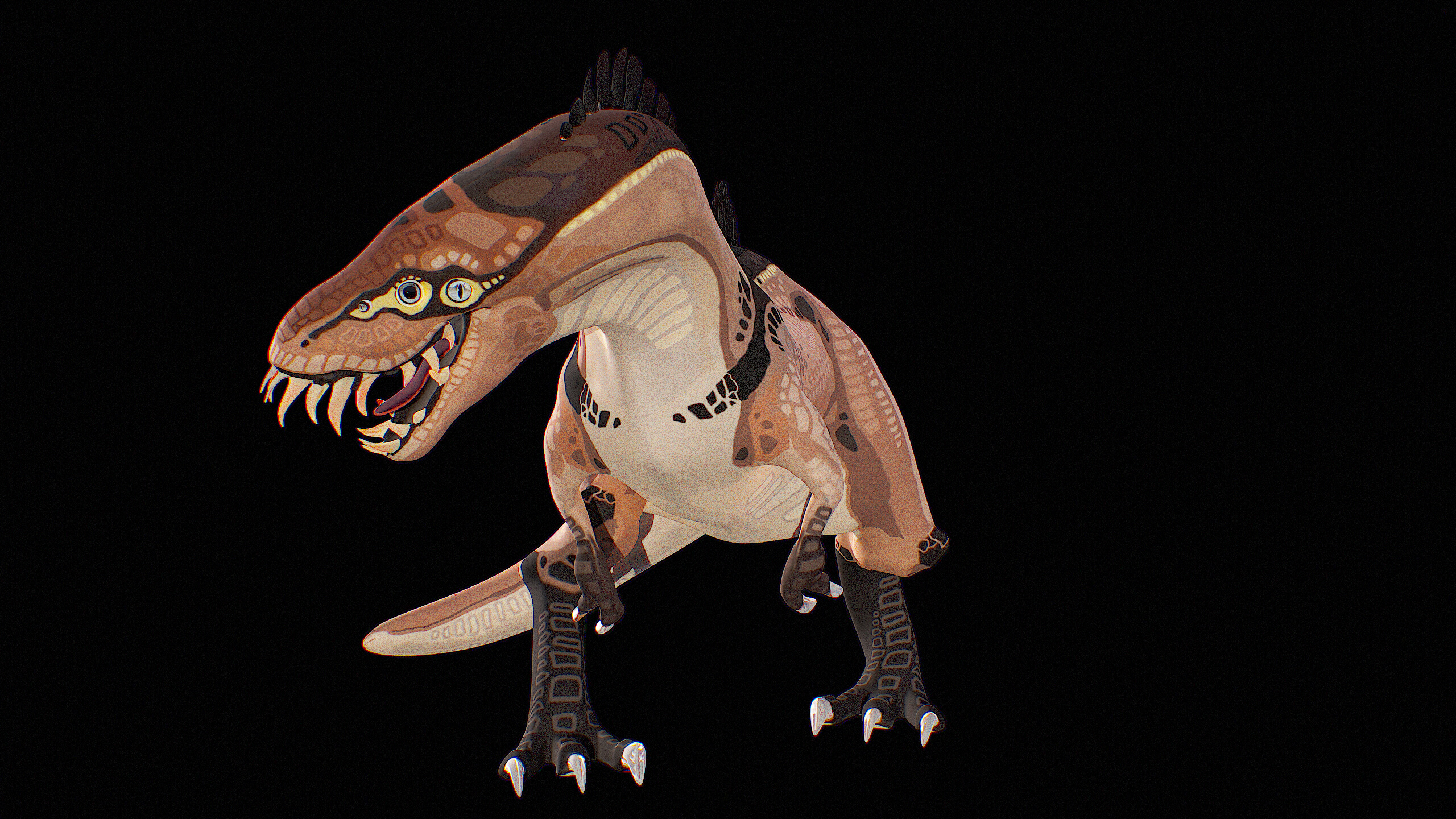 Rigged Alien Dinosaur Cartoon Game Ready - 3D Model by Locus Models