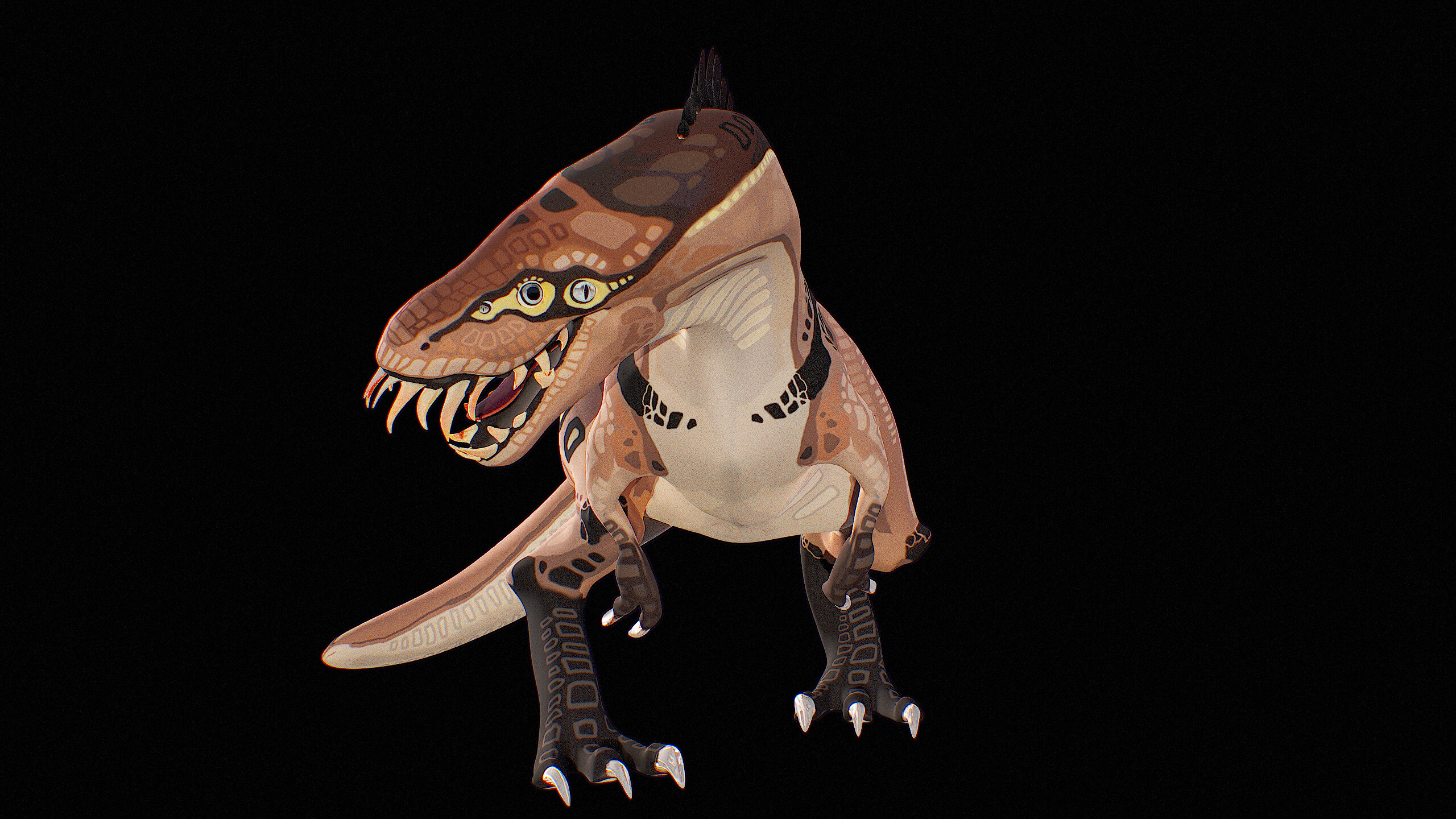 Rigged Alien Dinosaur Cartoon Game Ready - 3D Model by Locus Models