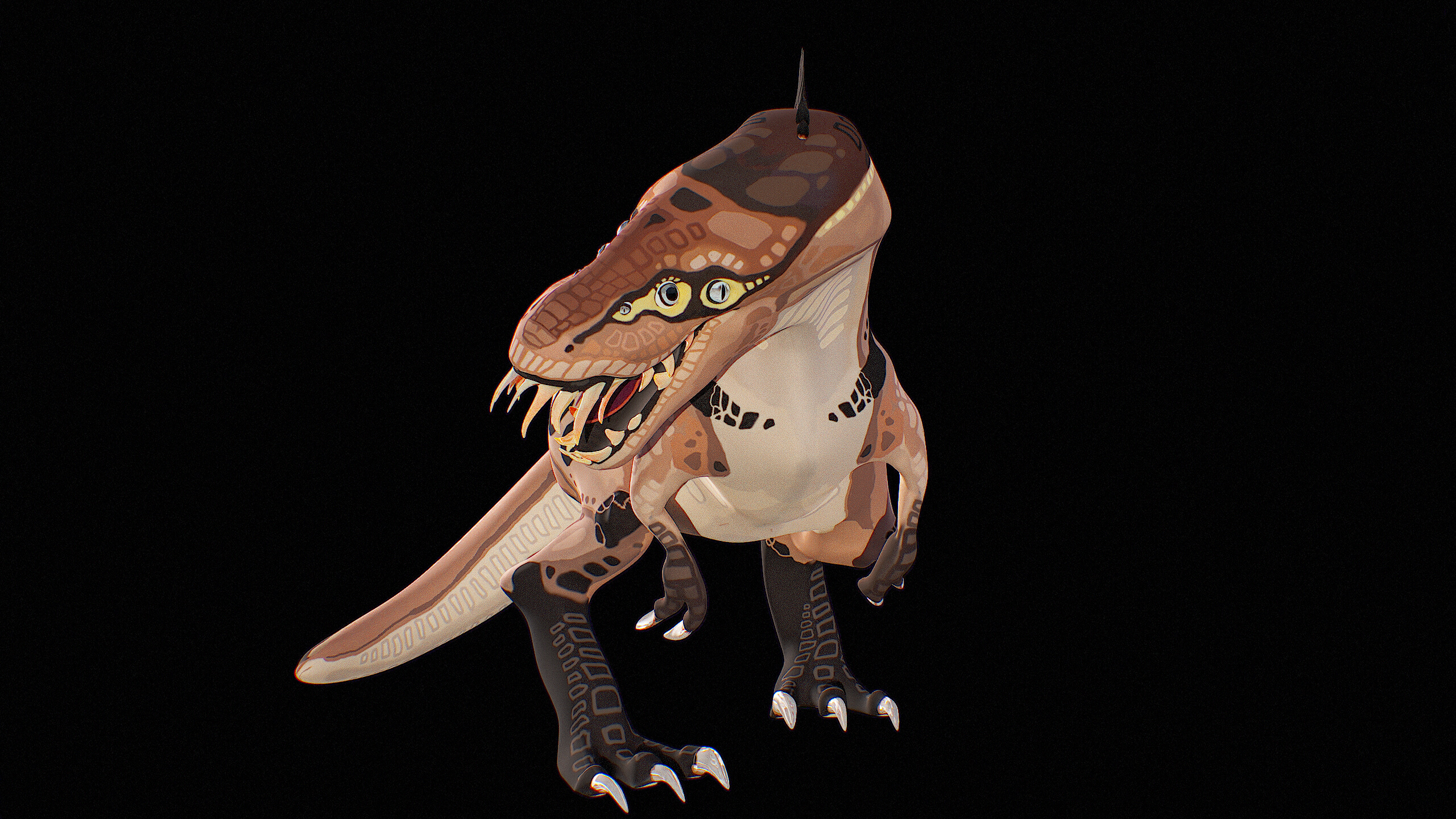 Rigged Alien Dinosaur Cartoon Game Ready - 3D Model by Locus Models