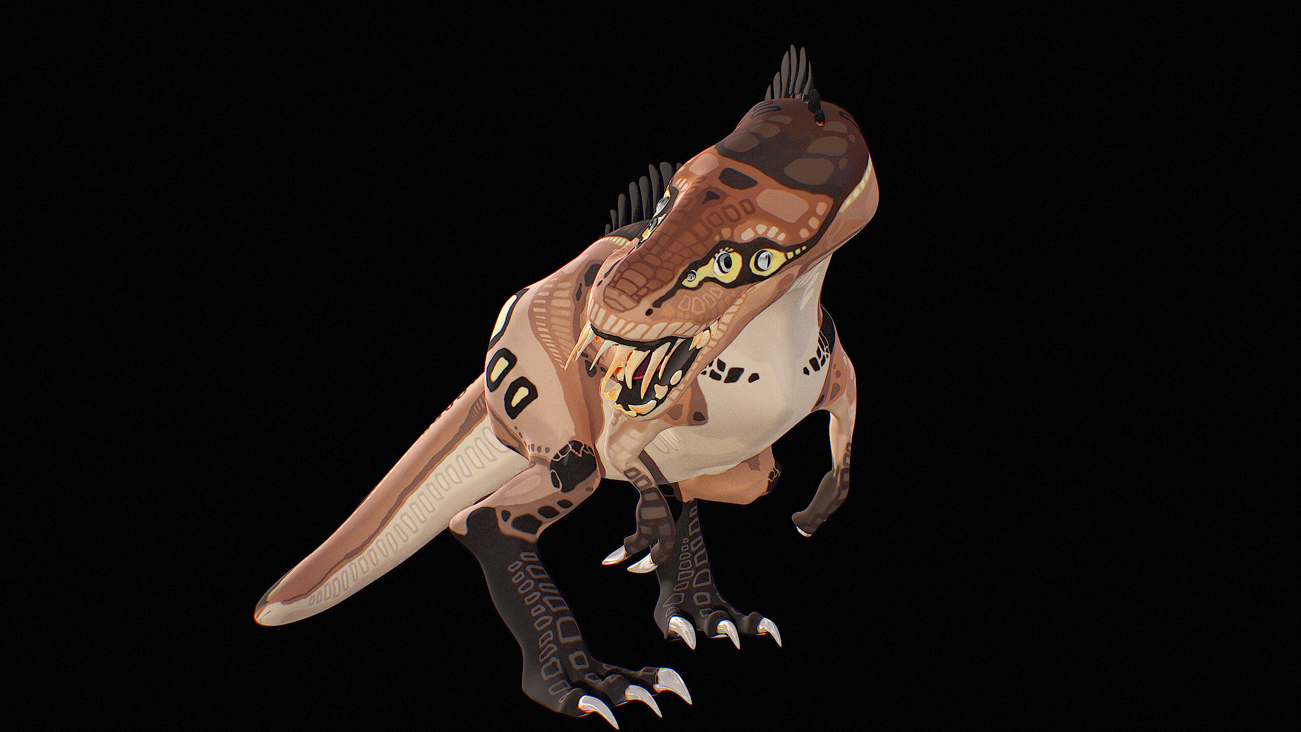 Rigged Alien Dinosaur Cartoon Game Ready - 3D Model by Locus Models