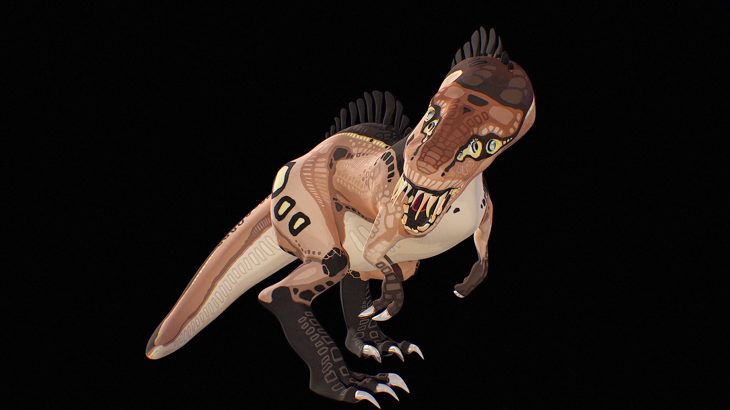 Rigged Alien Dinosaur Cartoon Game Ready - 3D Model by Locus Models