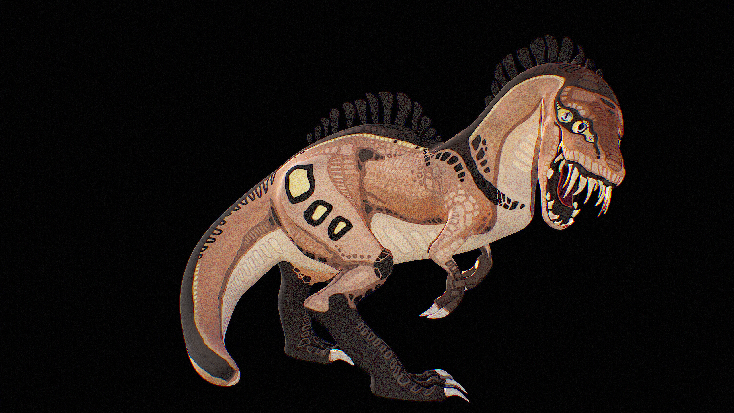 Rigged Alien Dinosaur Cartoon Game Ready - 3D Model by Locus Models