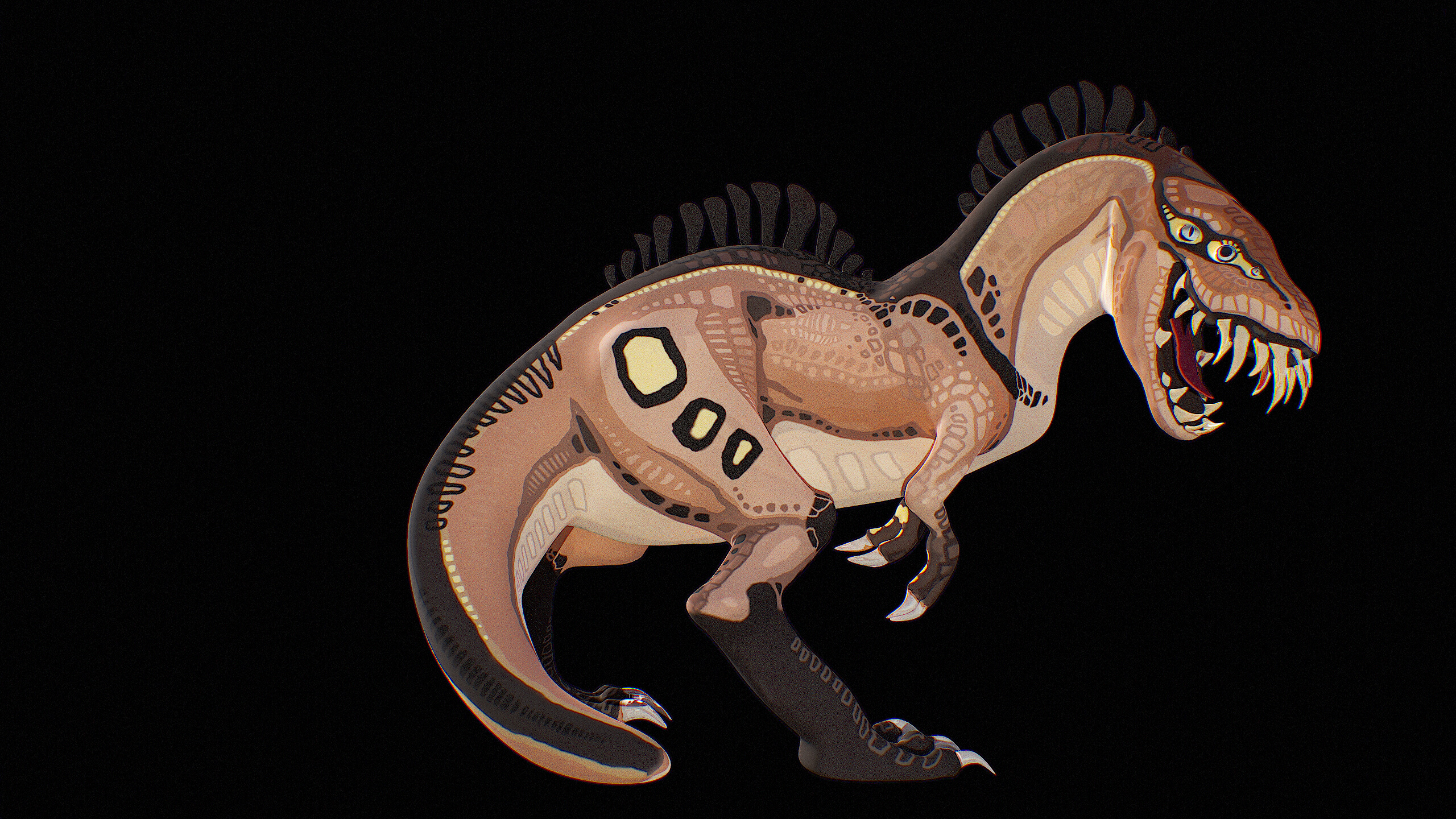 Rigged Alien Dinosaur Cartoon Game Ready - 3D Model by Locus Models