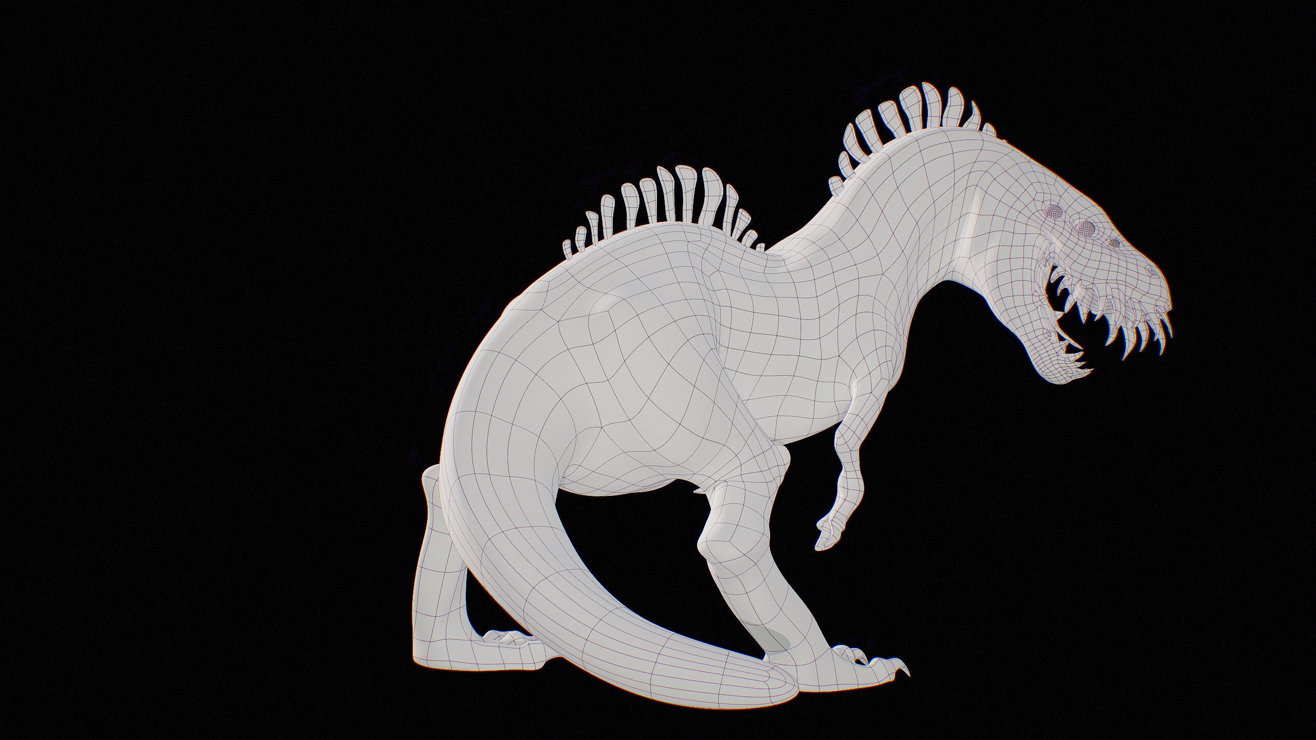 Rigged Alien Dinosaur Cartoon Game Ready - 3D Model by Locus Models