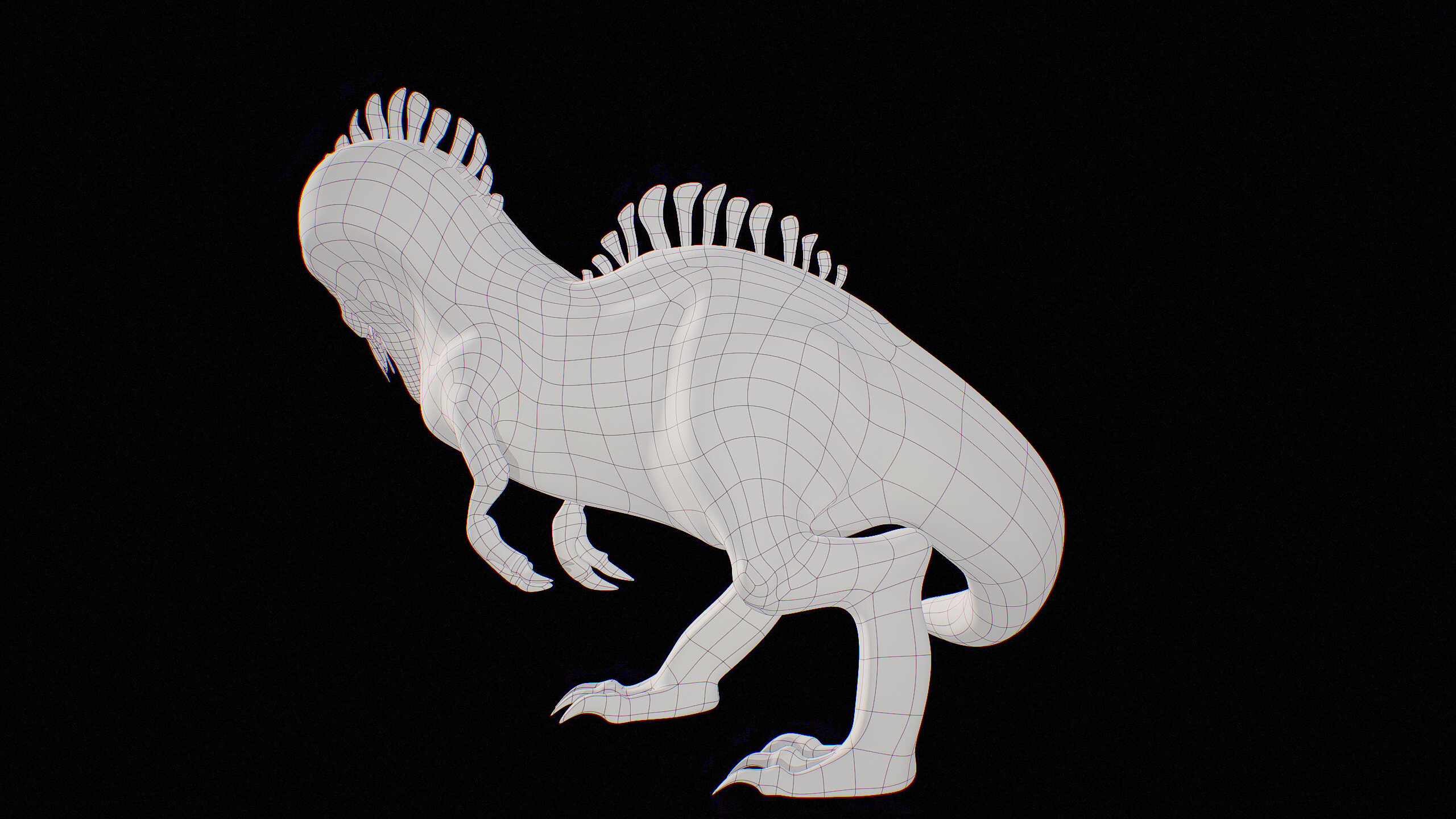 Rigged Alien Dinosaur Cartoon Game Ready - 3D Model by Locus Models