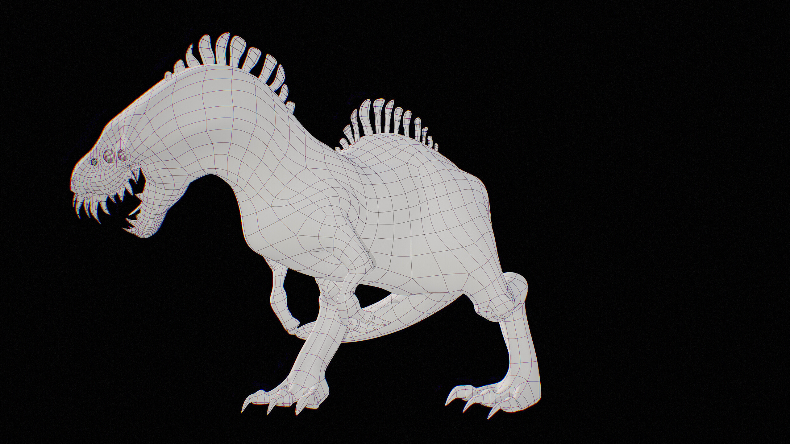 Rigged Alien Dinosaur Cartoon Game Ready - 3D Model by Locus Models