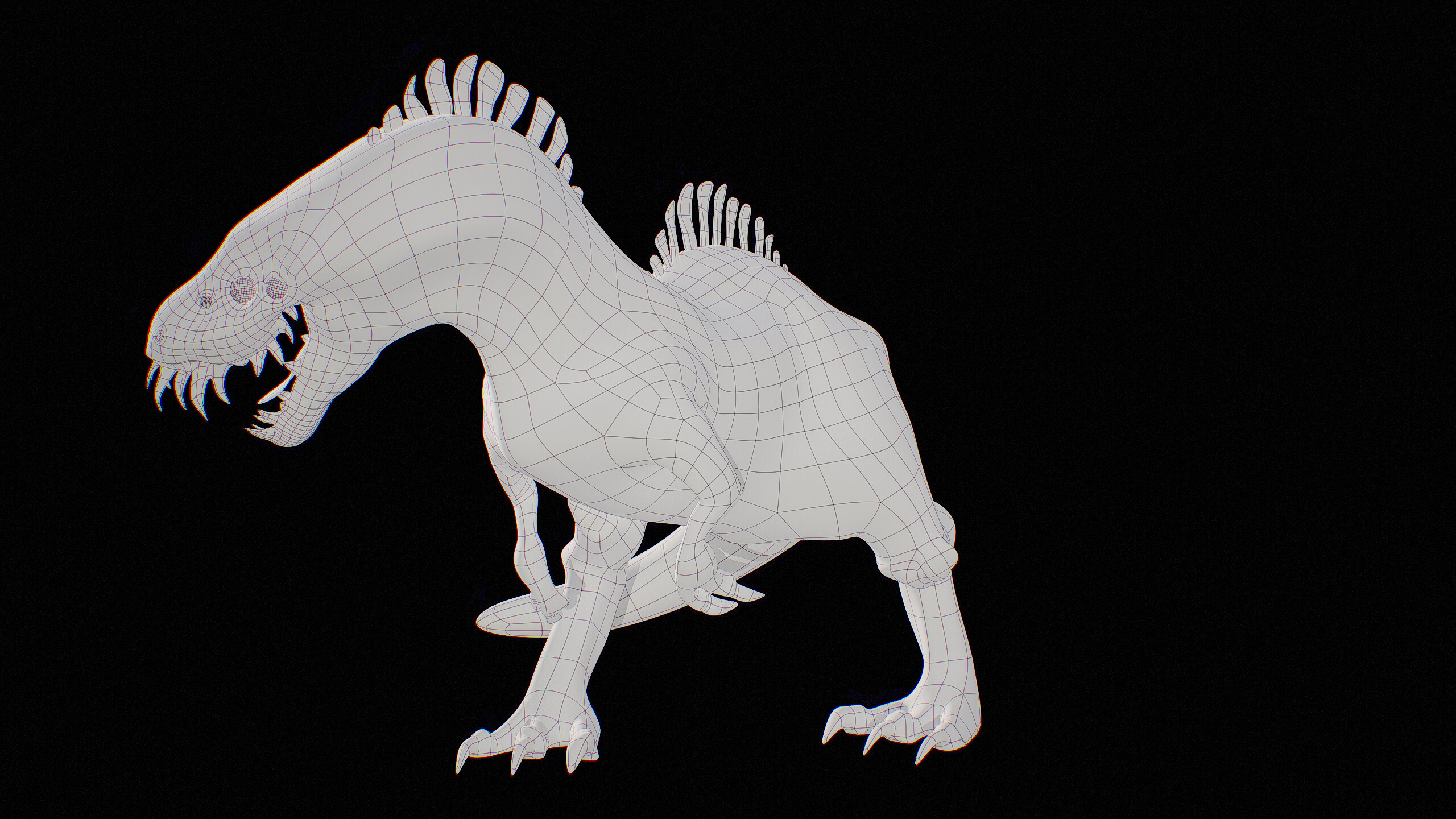 Rigged Alien Dinosaur Cartoon Game Ready - 3D Model by Locus Models