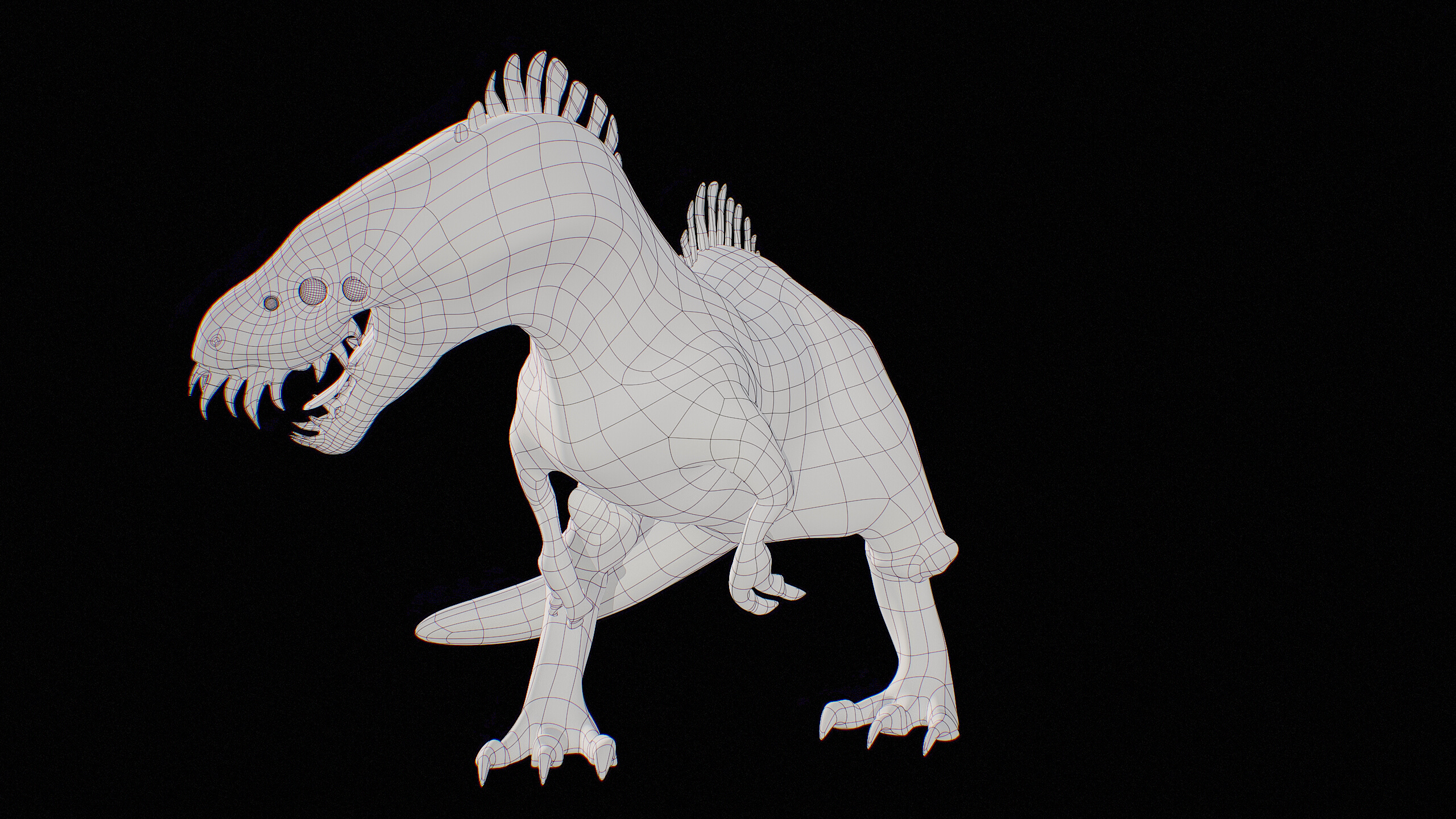 Rigged Alien Dinosaur Cartoon Game Ready - 3D Model by Locus Models