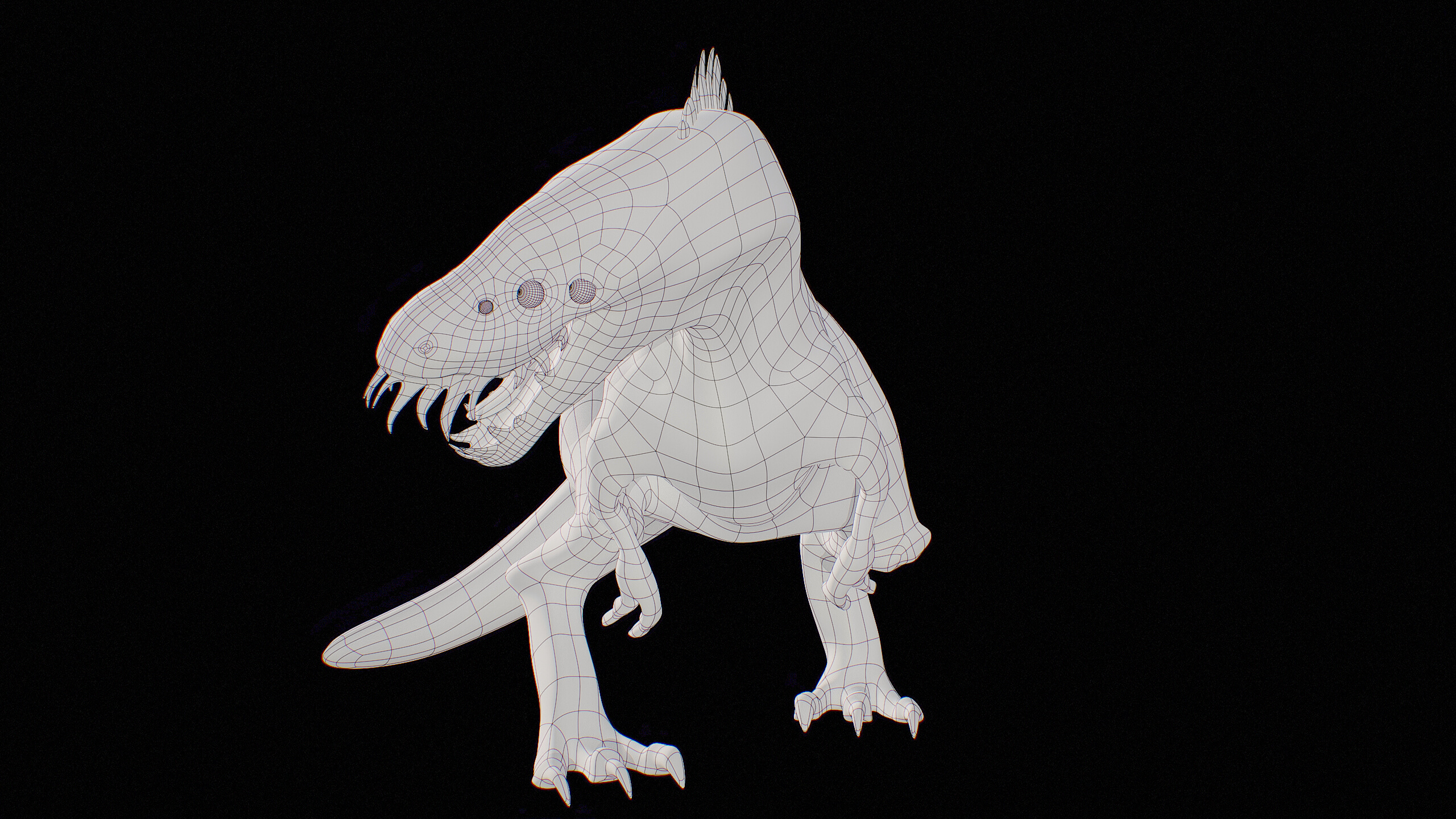 Rigged Alien Dinosaur Cartoon Game Ready - 3D Model by Locus Models