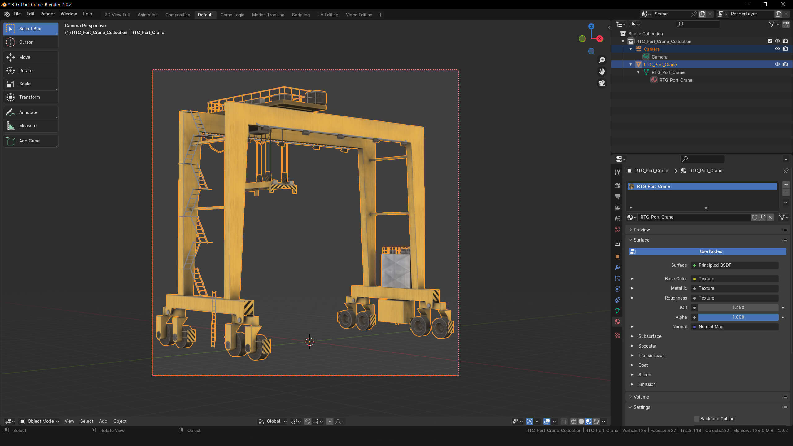 RTG Port Crane Game Ready PBR - 3D Model by Locus Models