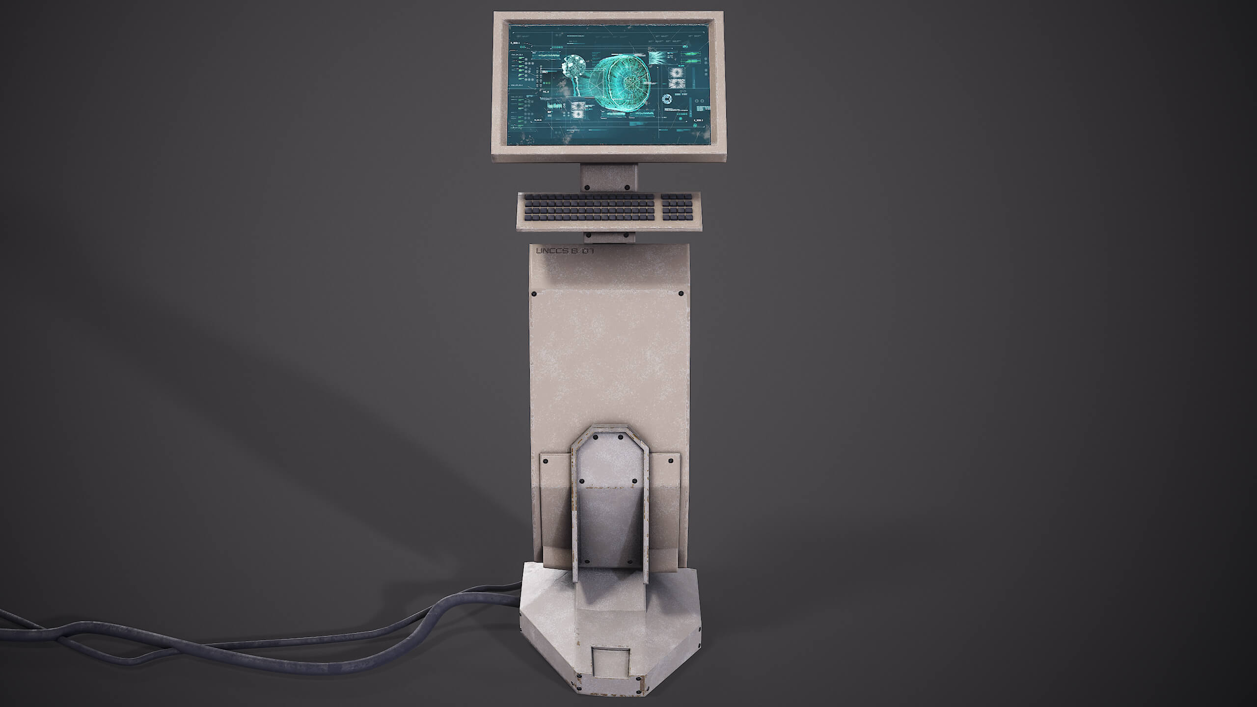 Sci-Fi Computer Terminal Game Ready PBR 3D Model by Locus Models