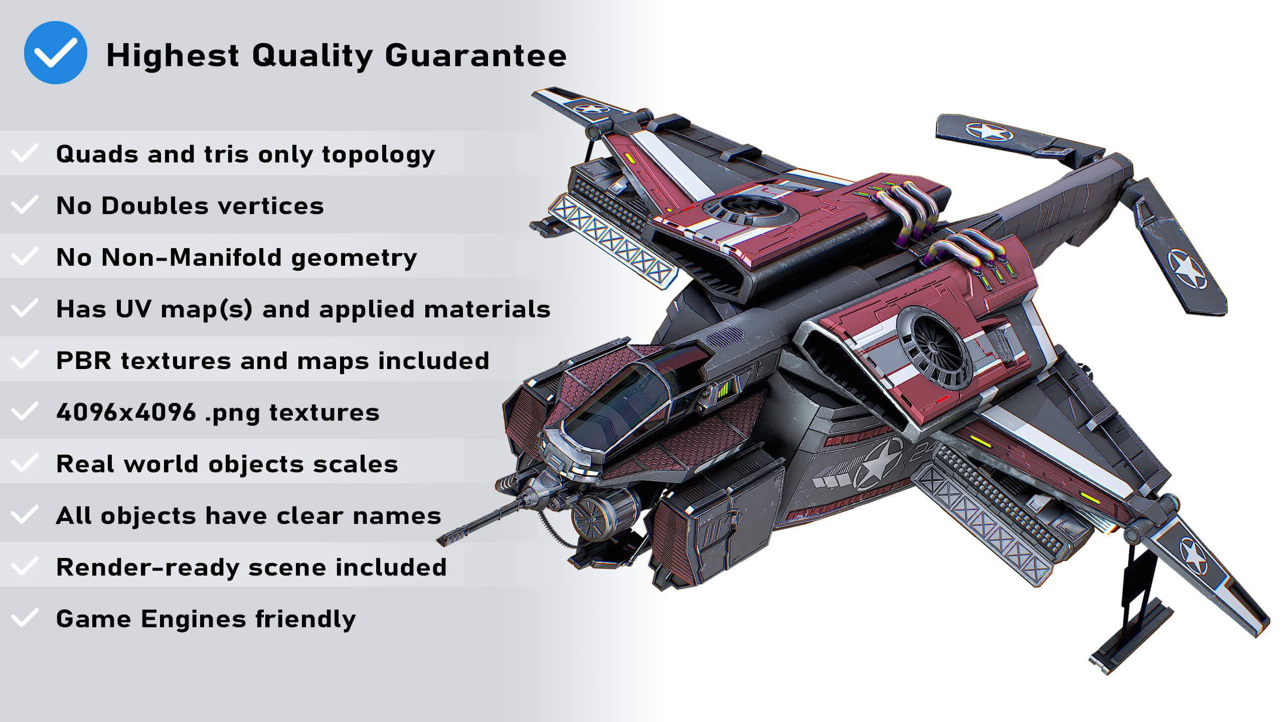 Sci-Fi Dropship PBR Game Ready 3D Model by Locus Models