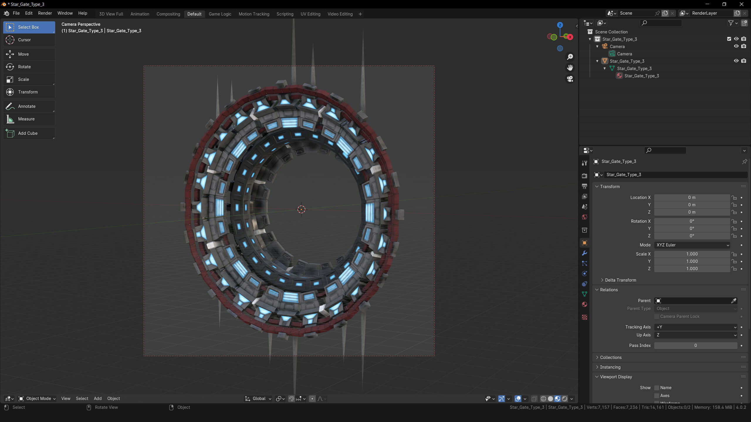 Sci-Fi Stargate Type 3 PBR 3D Model by Locus Models