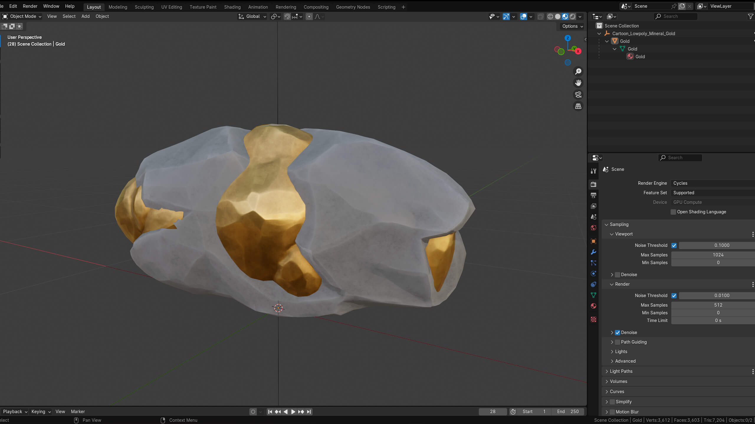 Stylized Cartoon Magic Ore Gold PBR - 3D Model by Locus Models