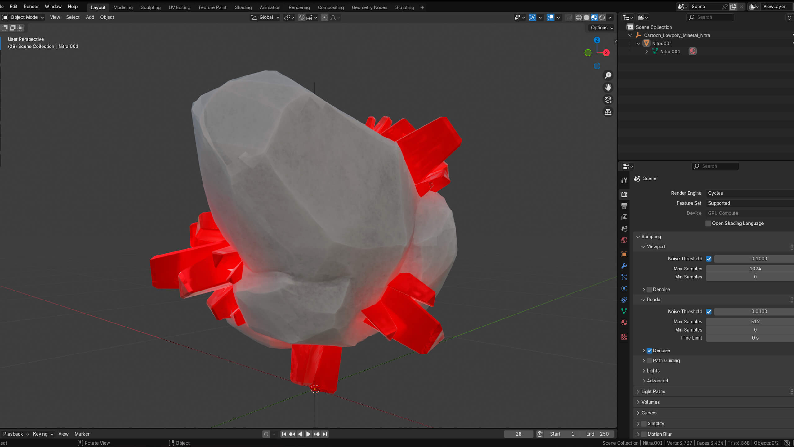 X3 Stylized Cartoon Ore and Crystals Minerals Package by Locus Models