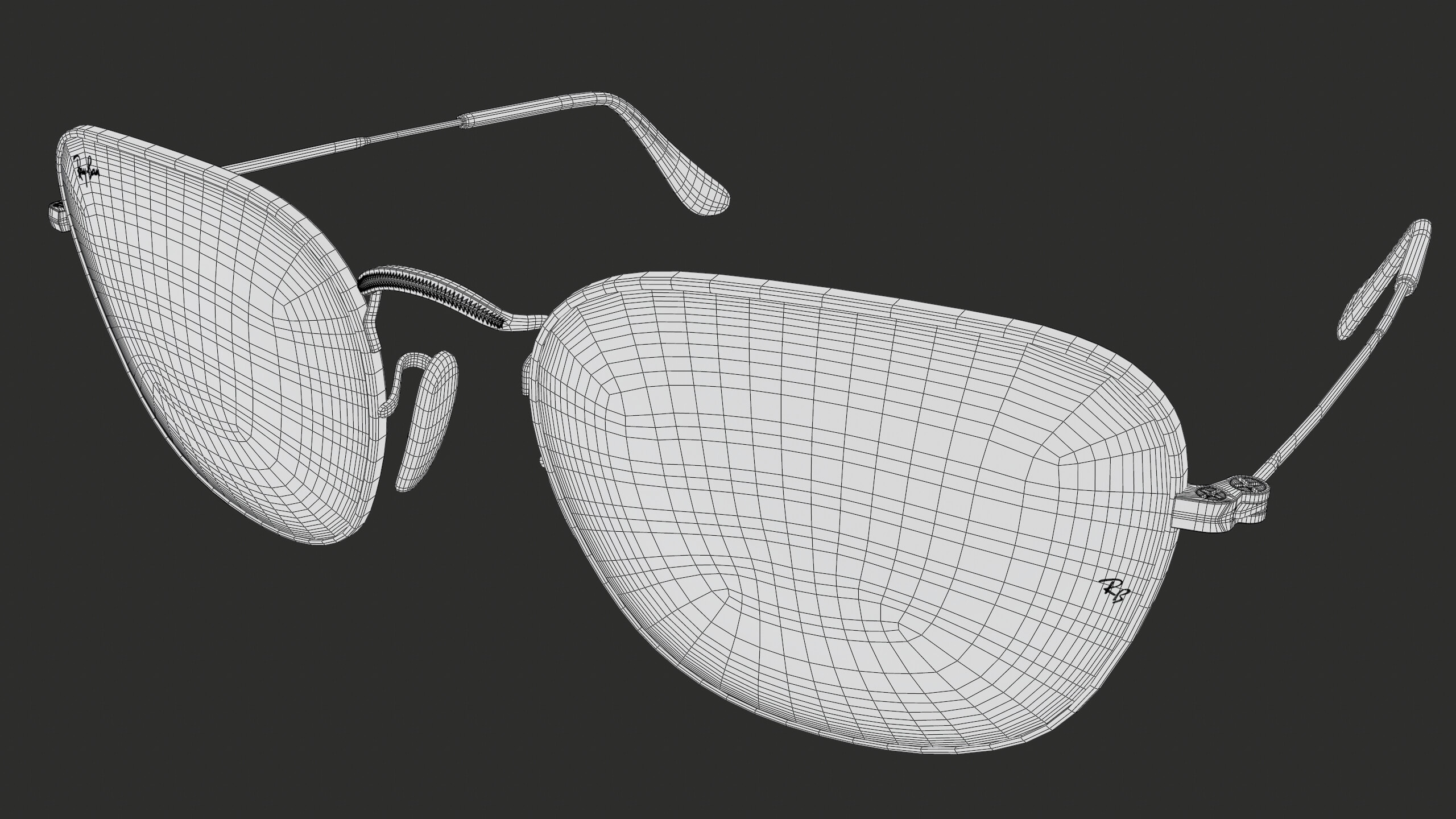 Sunglasses Ray-Ban Aviator PBR 3D Model by Locus Models