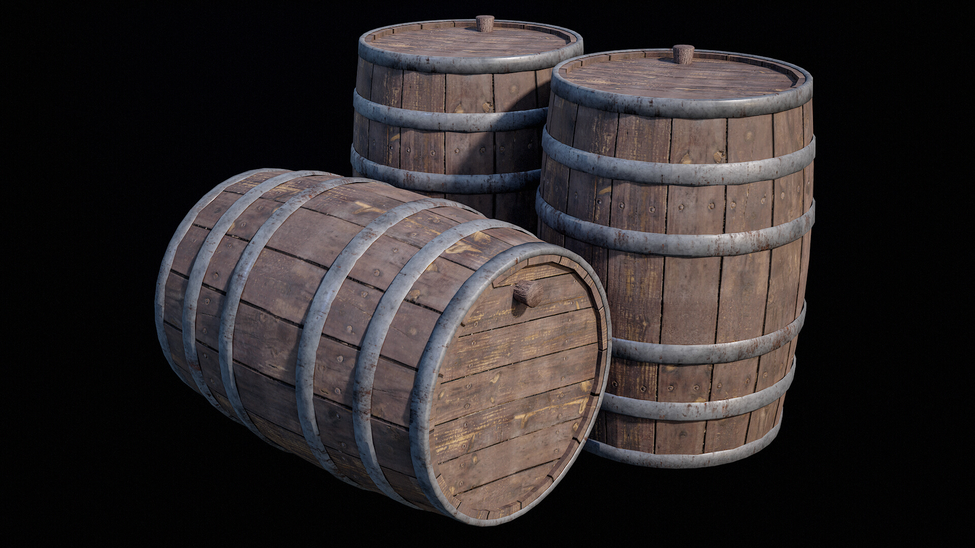 Wooden Barrel Wooden Medieval PBR - 3D Model by Locus Models