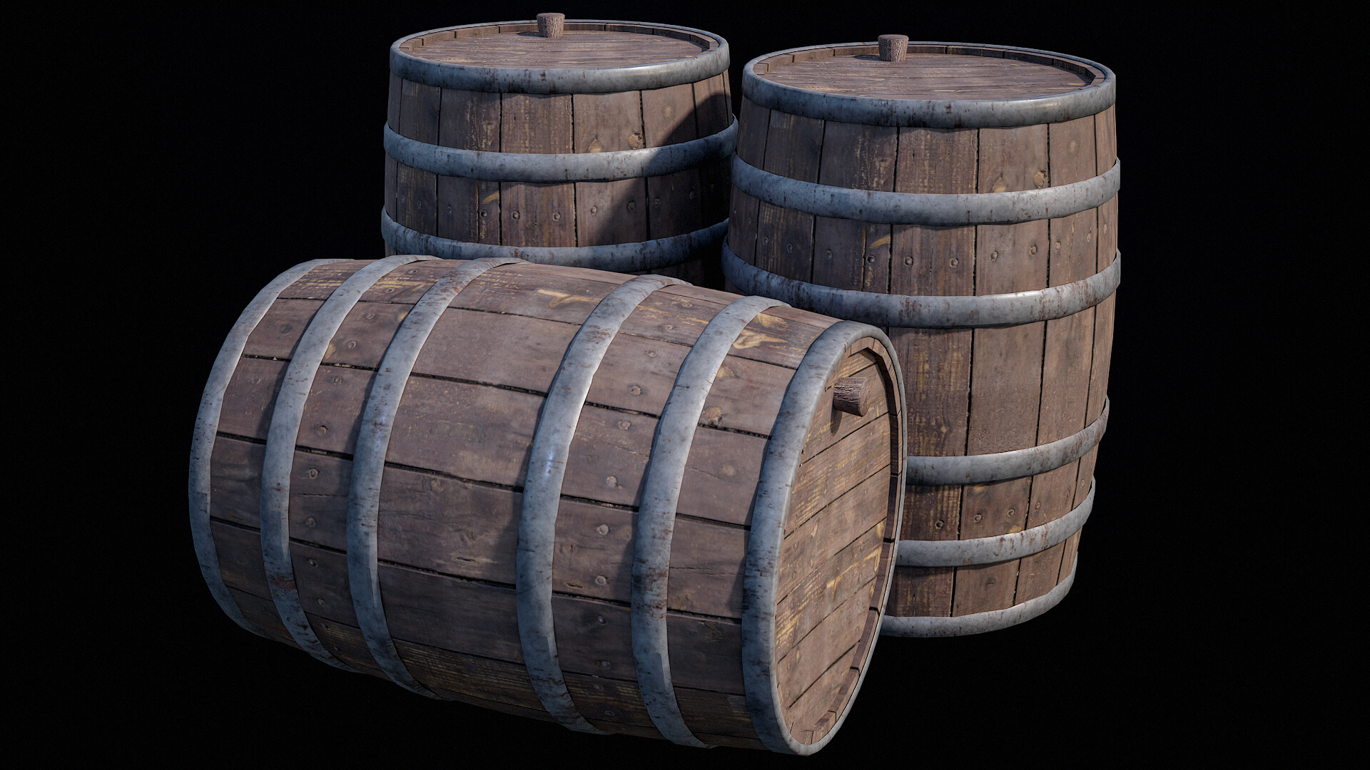 Wooden Barrel Wooden Medieval PBR - 3D Model by Locus Models