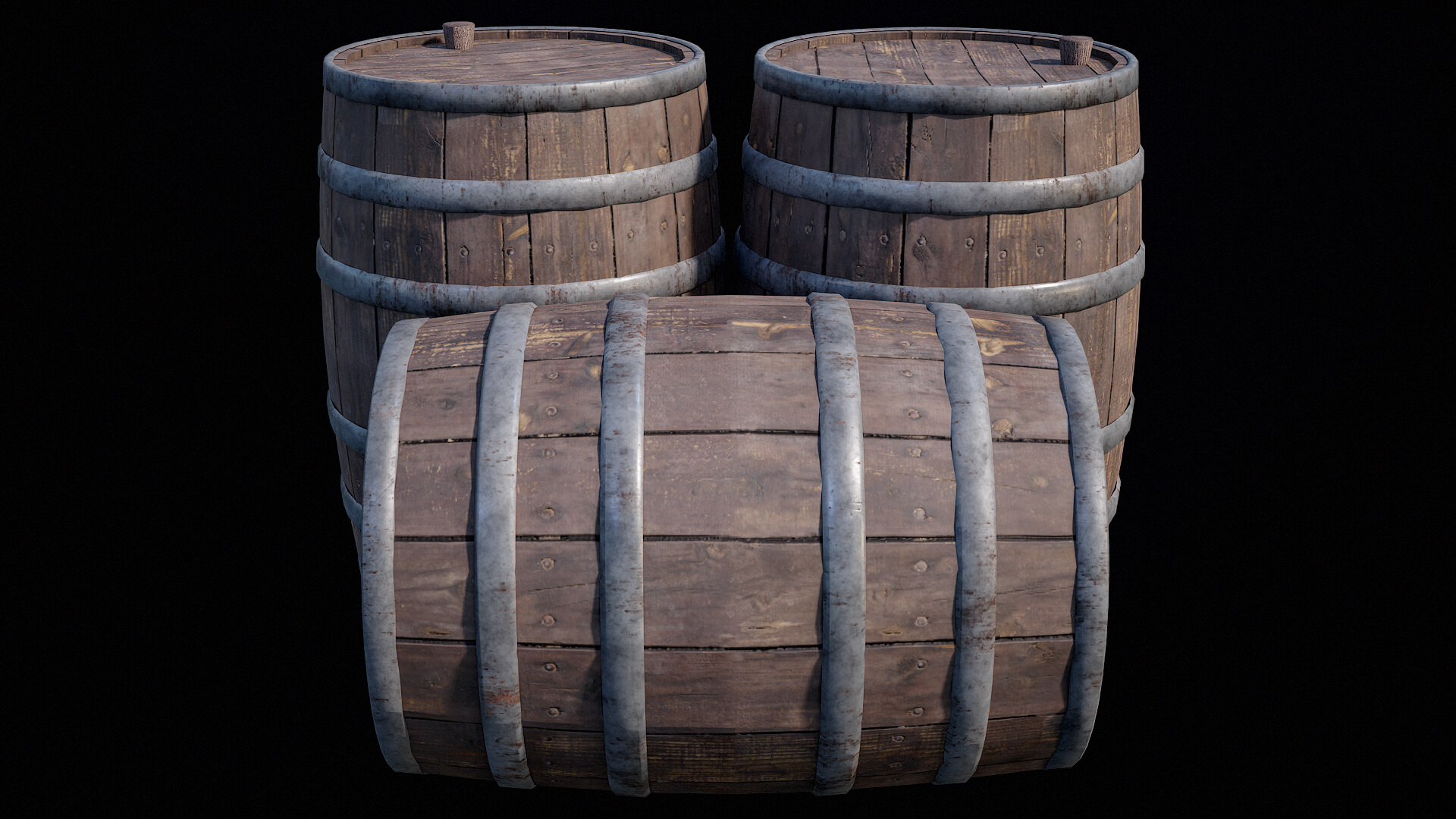 Wooden Barrel Wooden Medieval PBR - 3D Model by Locus Models