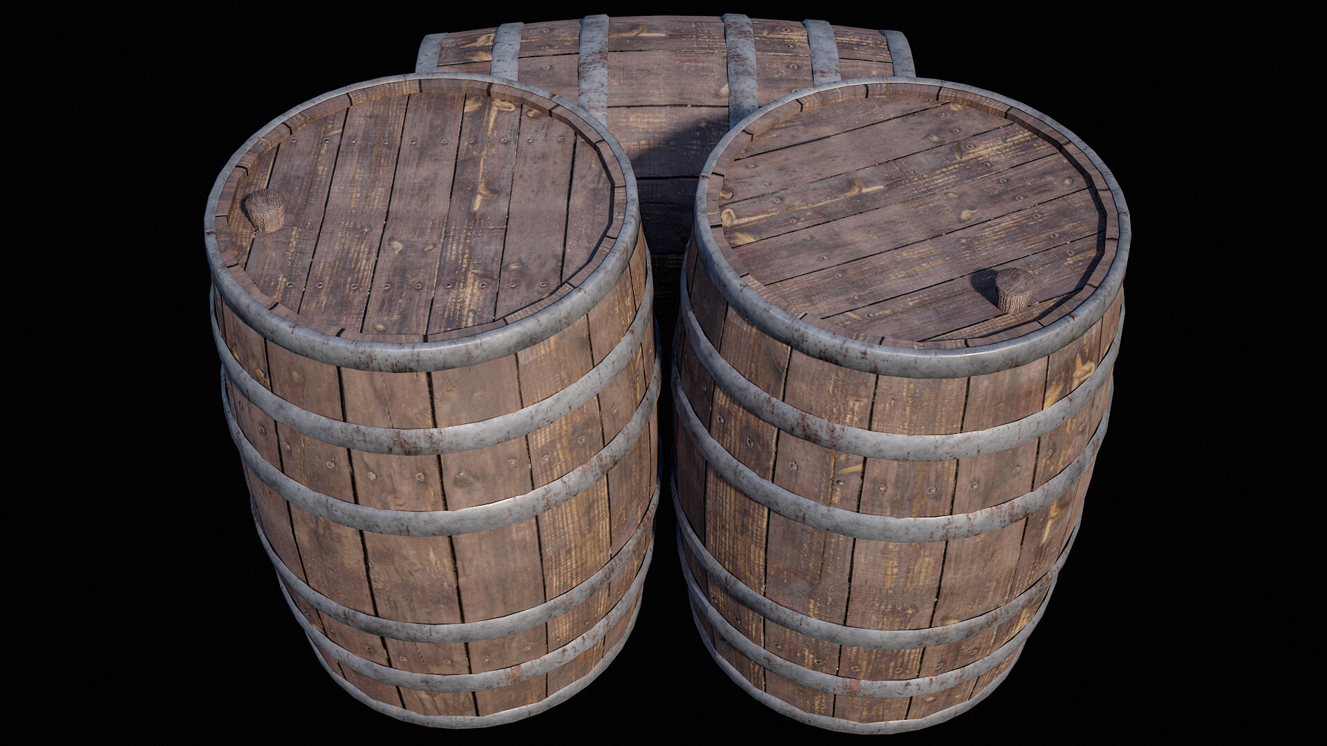 Wooden Barrel Wooden Medieval PBR - 3D Model by Locus Models