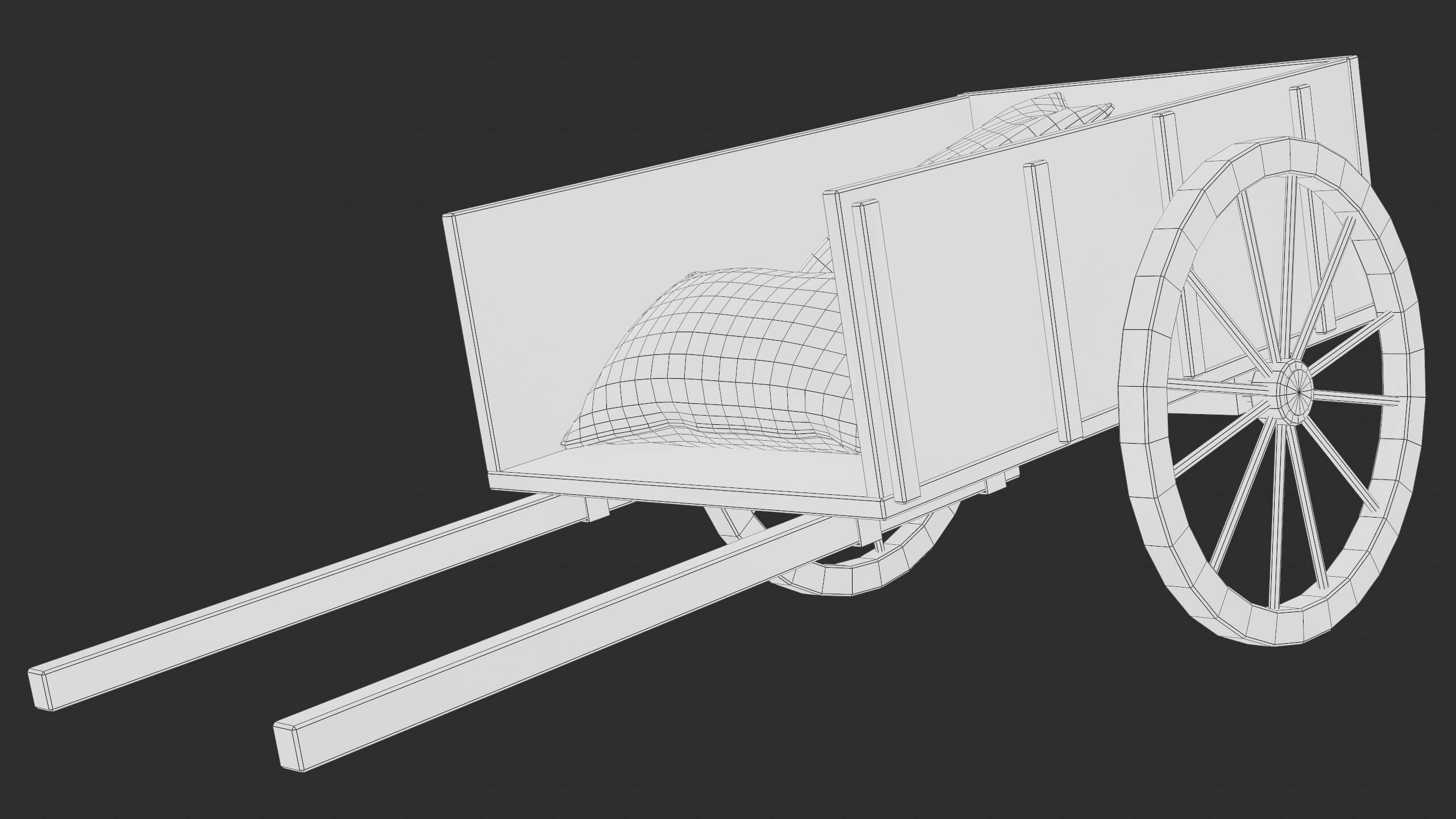 Wooden Cart Medieval Game Ready PBR - 3D Model by Locus Models