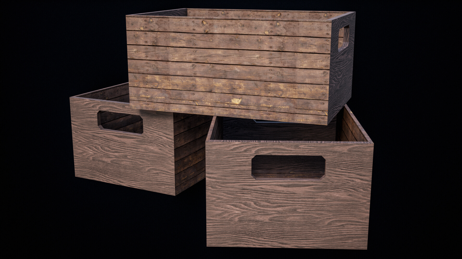Wooden Food Box Old Game Ready PBR - 3D Model by Locus Models