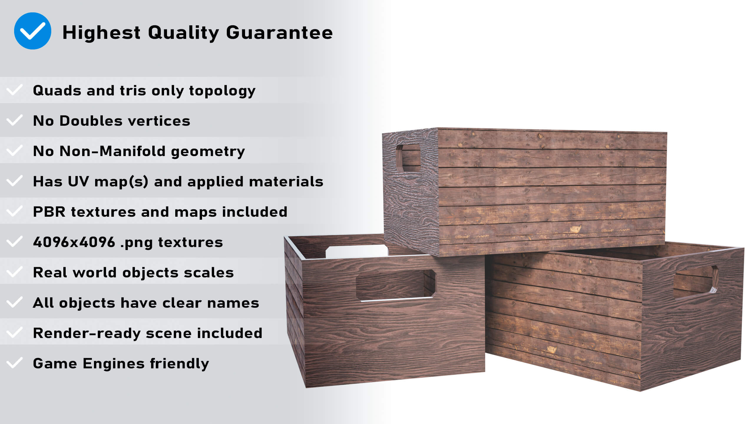 Wooden Food Box Old Game Ready PBR - 3D Model by Locus Models