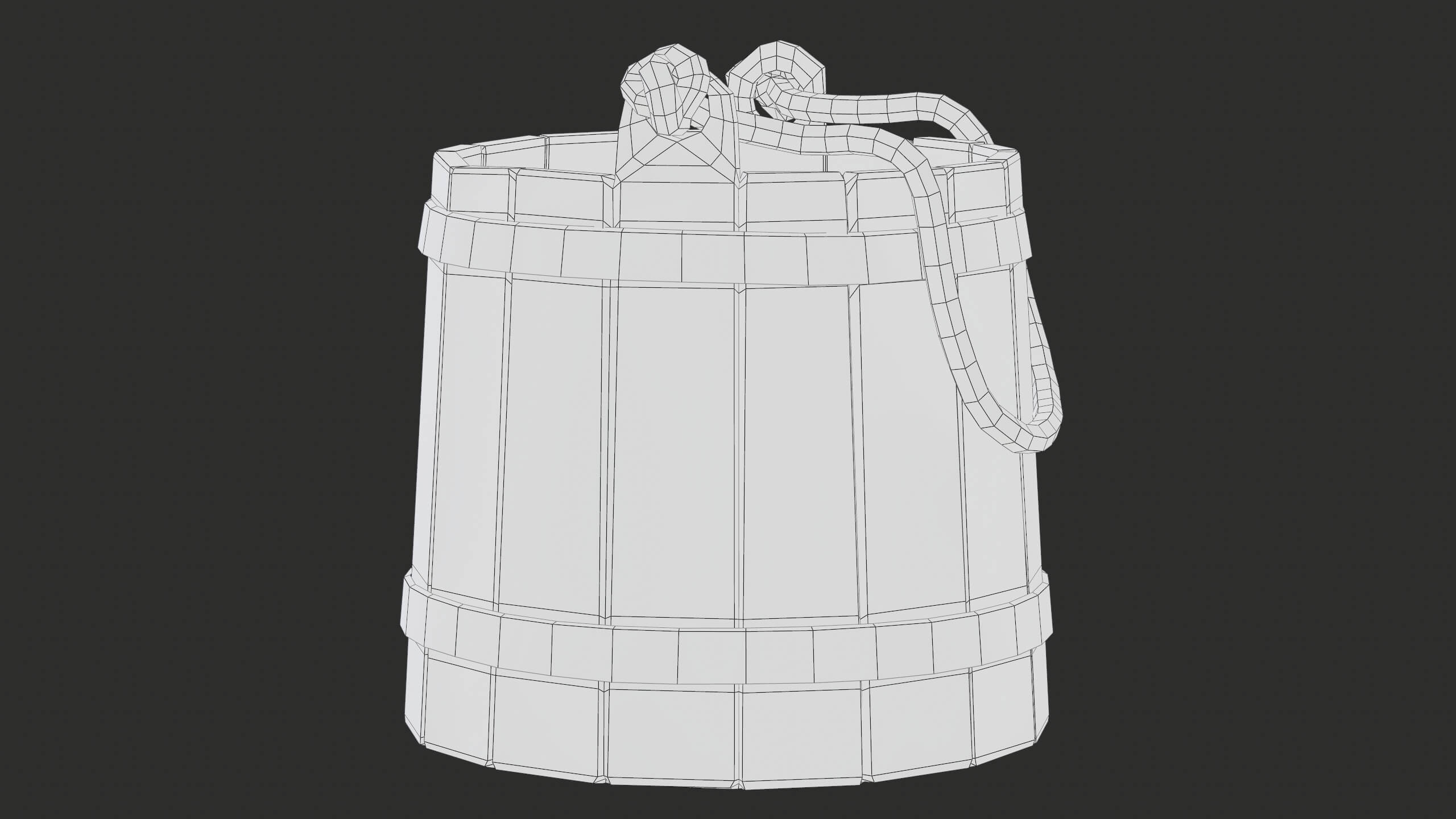 Wooden Old Bucket Game Ready PBR - 3D Model by Locus Models