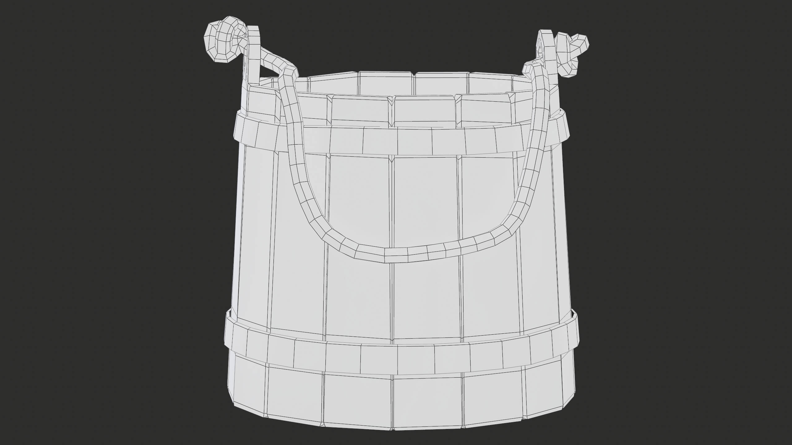 Wooden Old Bucket Game Ready PBR - 3D Model by Locus Models