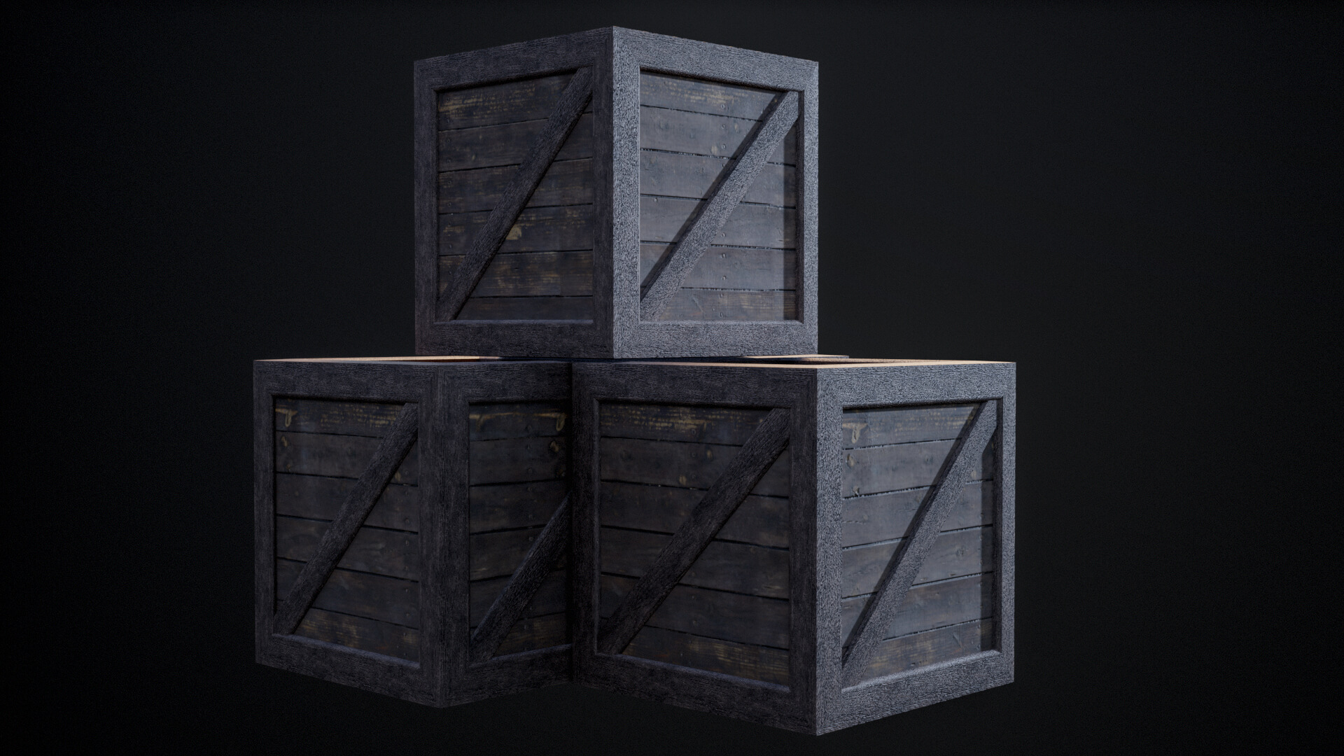 Wooden Old Crates Game Ready PBR - 3D Model by Locus Models
