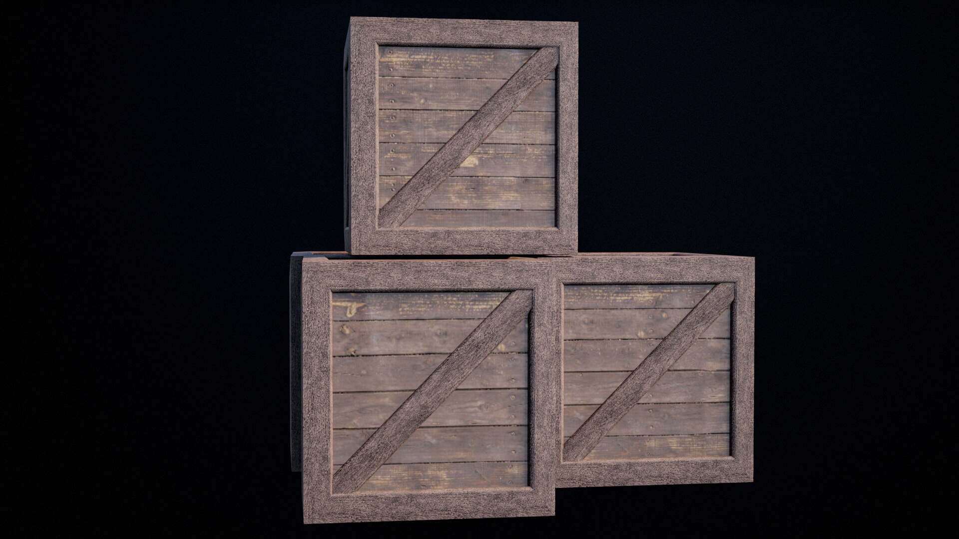 Wooden Old Crates Game Ready PBR - 3D Model by Locus Models