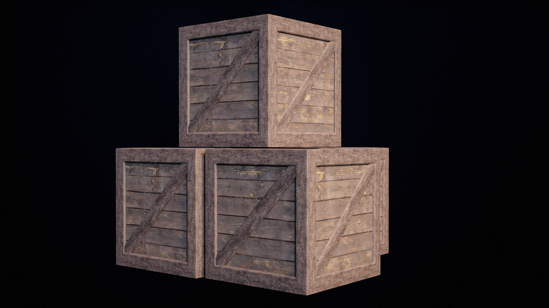 Wooden Old Crates Game Ready PBR - 3D Model by Locus Models